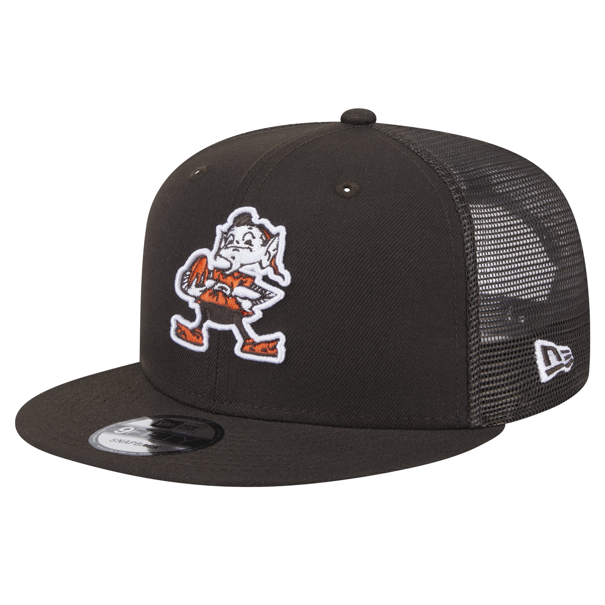 Men's New Era Brown Cleveland Browns Throwback Main Trucker 9FIFTY ...