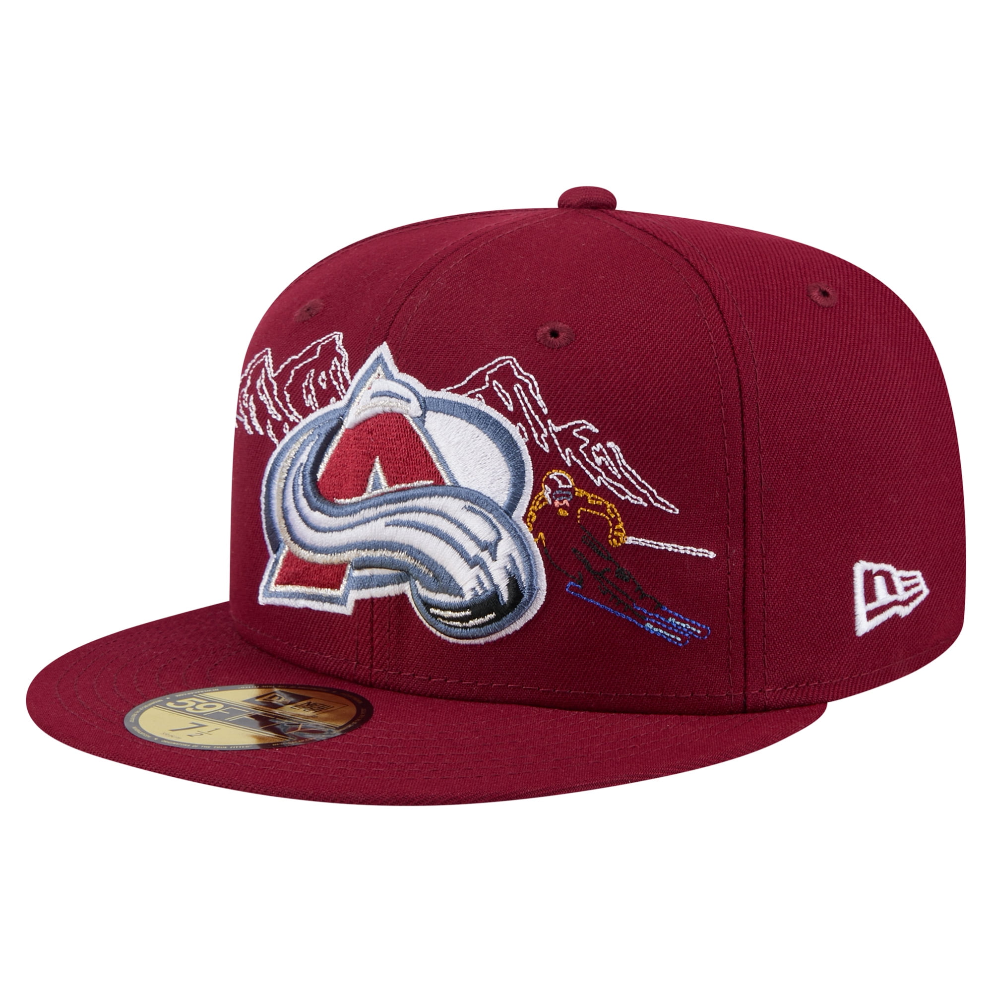 Men's New Era Burgundy Colorado Avalanche State Stitch 59FIFTY Fitted ...