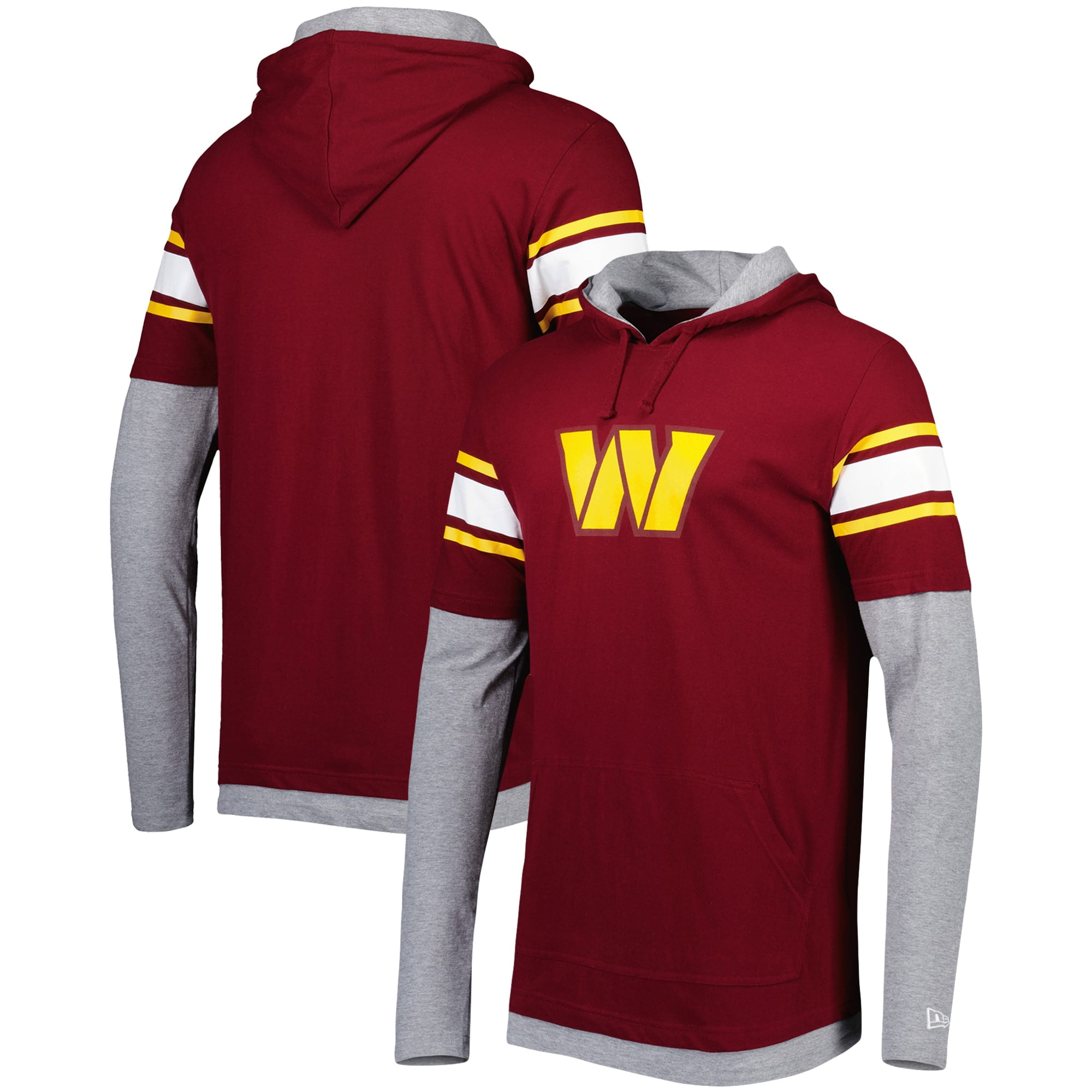 Men's New Era Burgundy Washington Commanders Long Sleeve Hoodie T-Shirt - Walmart.com