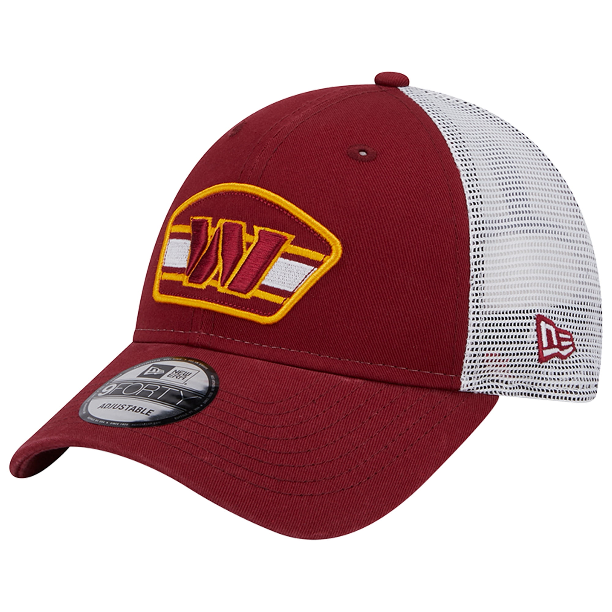 Men's New Era Burgundy/White Washington Commanders Logo Patch Trucker ...