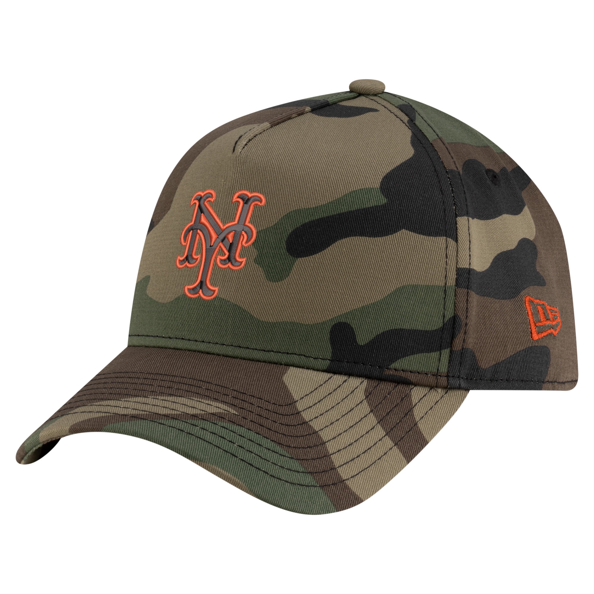 Men's New Era Camo New York Mets Woodland Team Pop 9FORTY A-Frame ...