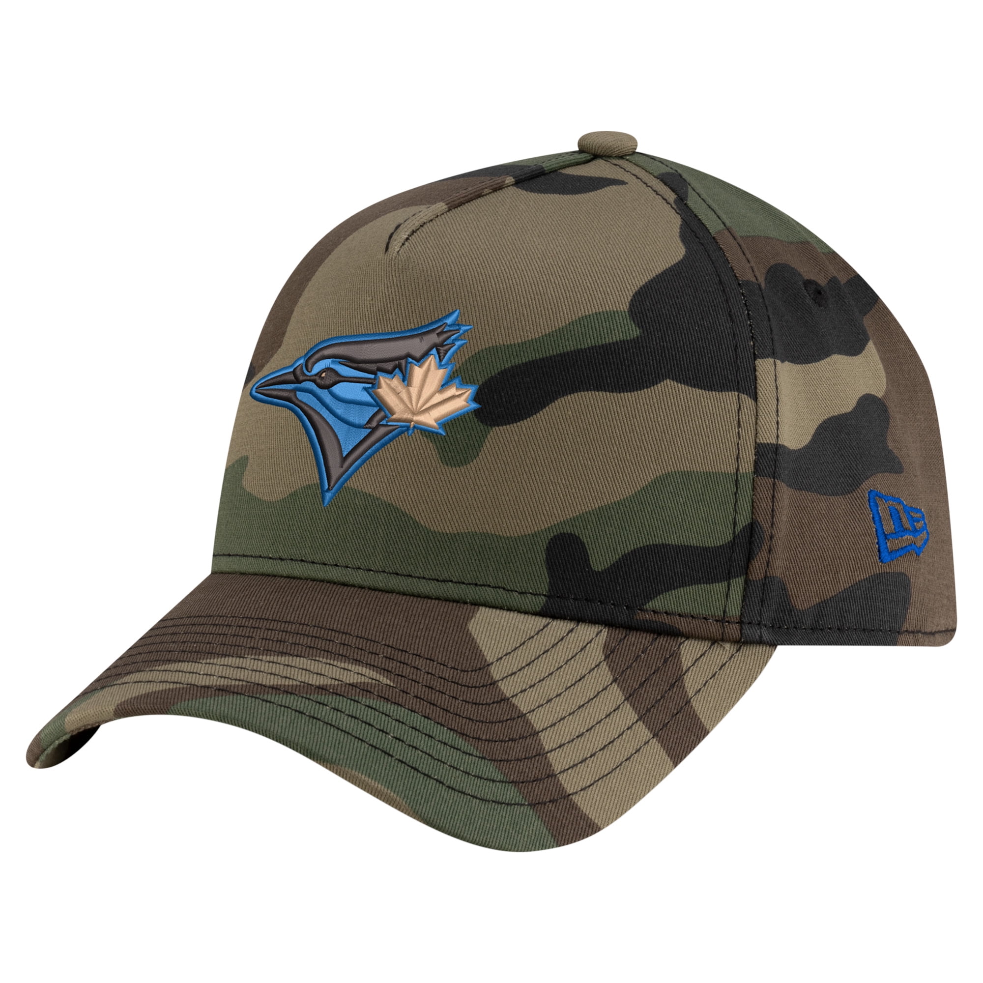 Men's New Era Camo Toronto Blue Jays Woodland Team Pop 9FORTY A-Frame ...