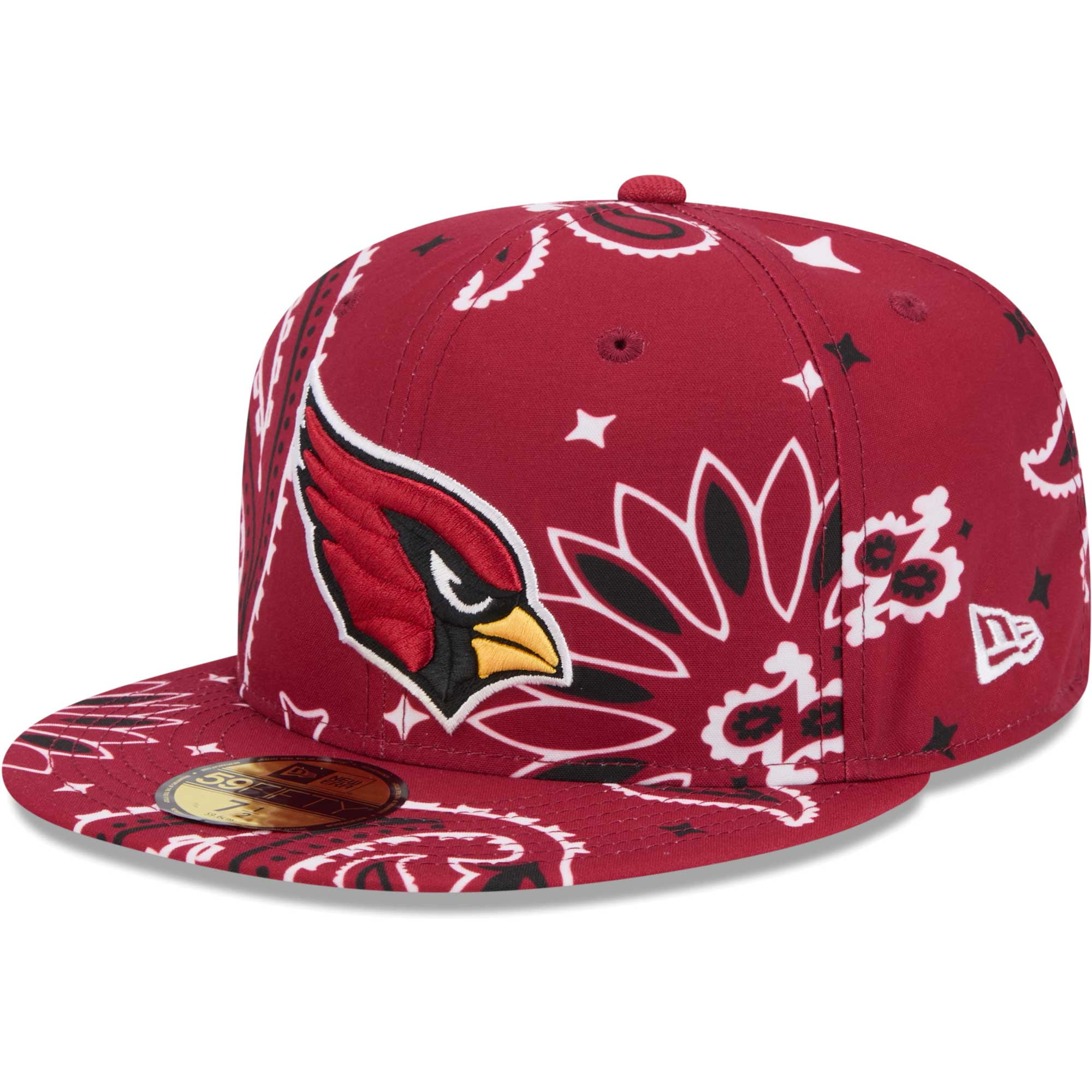 Men's New Era Cardinal Arizona Cardinals Paisley 59FIFTY Fitted Hat ...