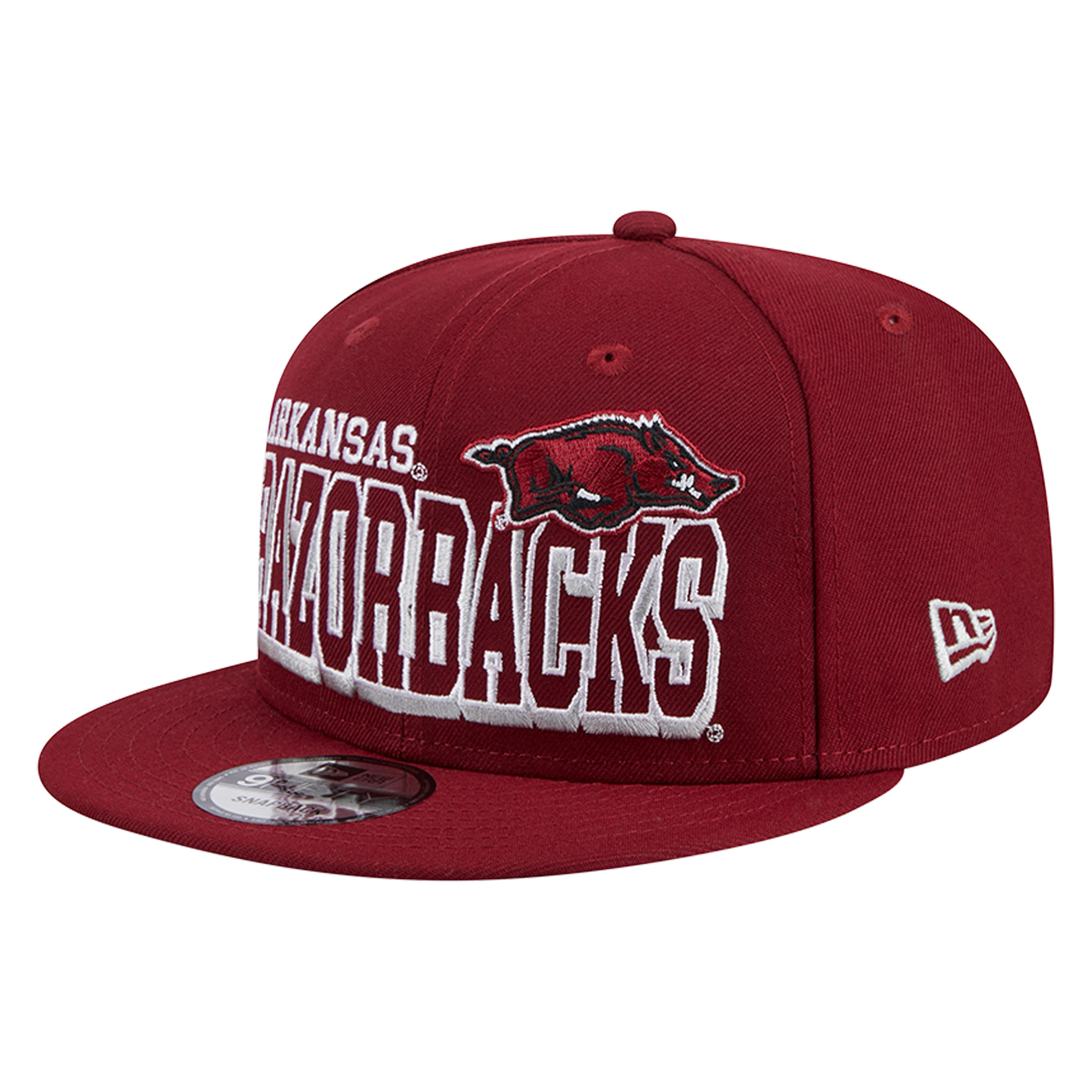 Men's New Era Cardinal Arkansas Razorbacks Game Day 9FIFTY Snapback Hat ...
