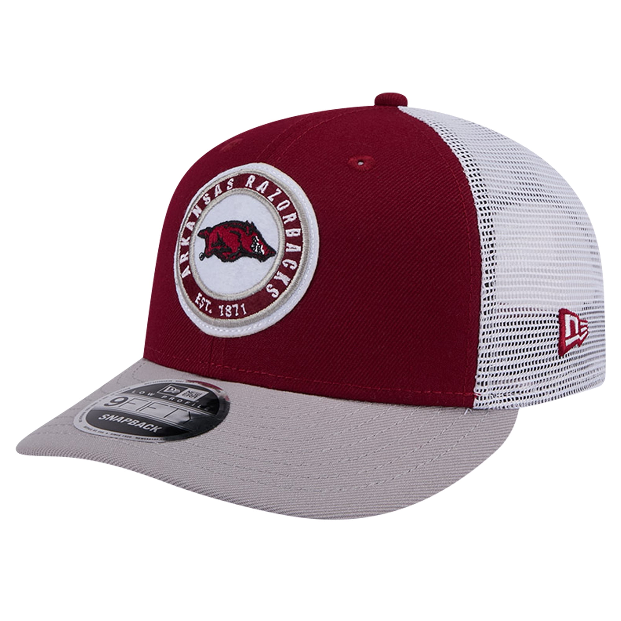 Men's New Era Cardinal Arkansas Razorbacks Throwback Circle Patch ...