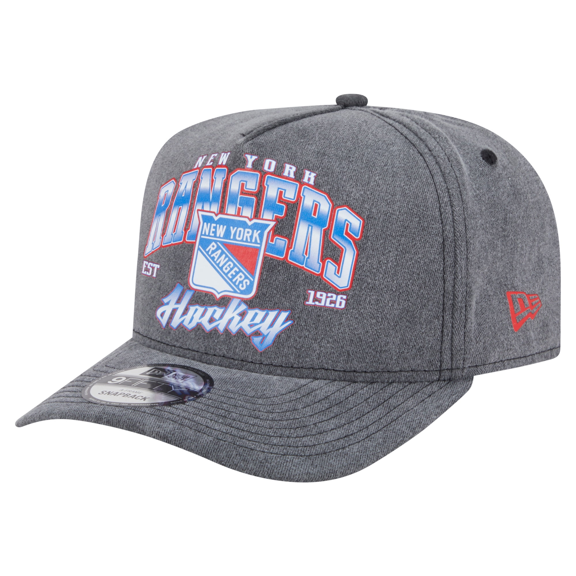Men's New Era Charcoal New York Rangers Throwback Washed A-Frame Pre ...