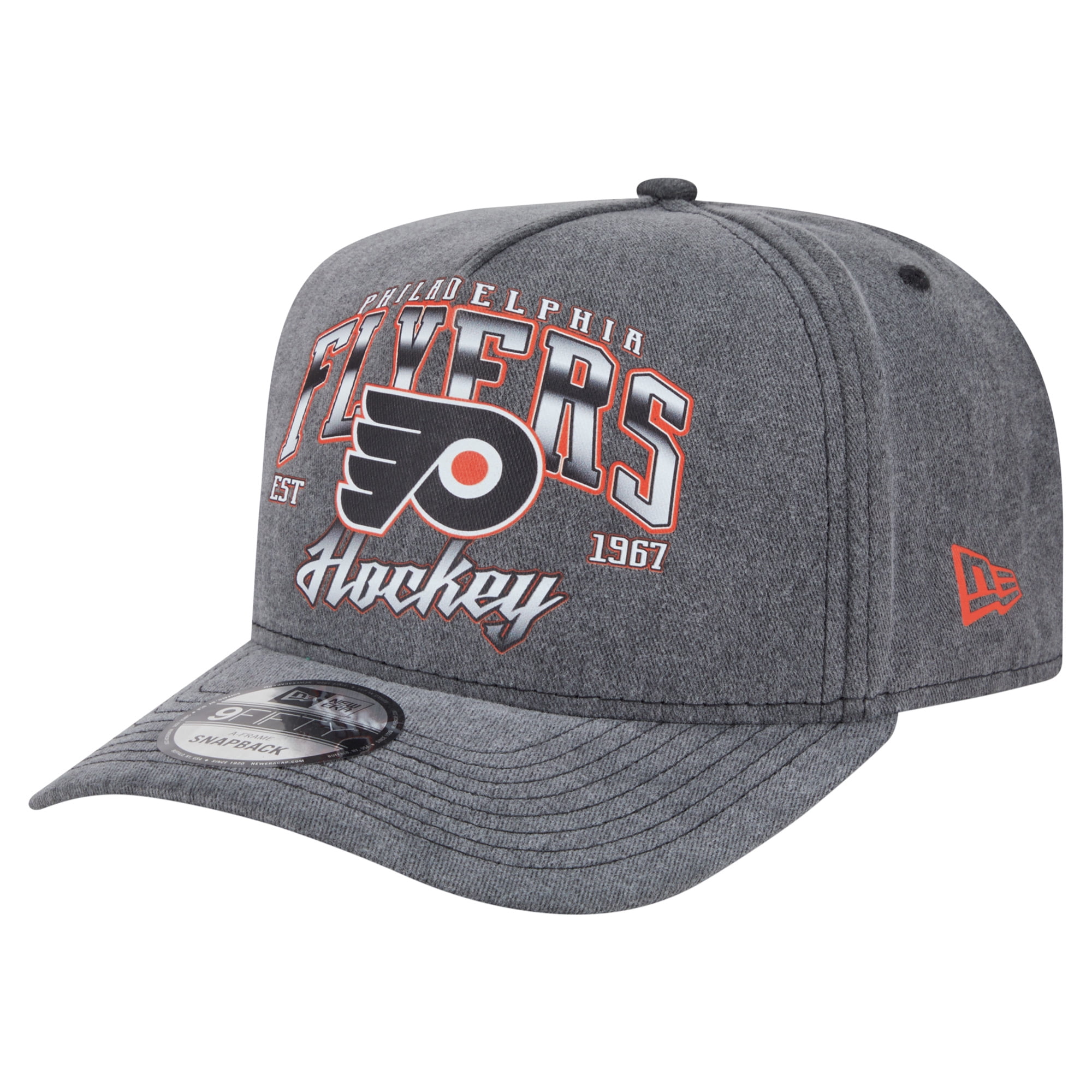 Men's New Era Charcoal Philadelphia Flyers Throwback Washed A-Frame Pre ...