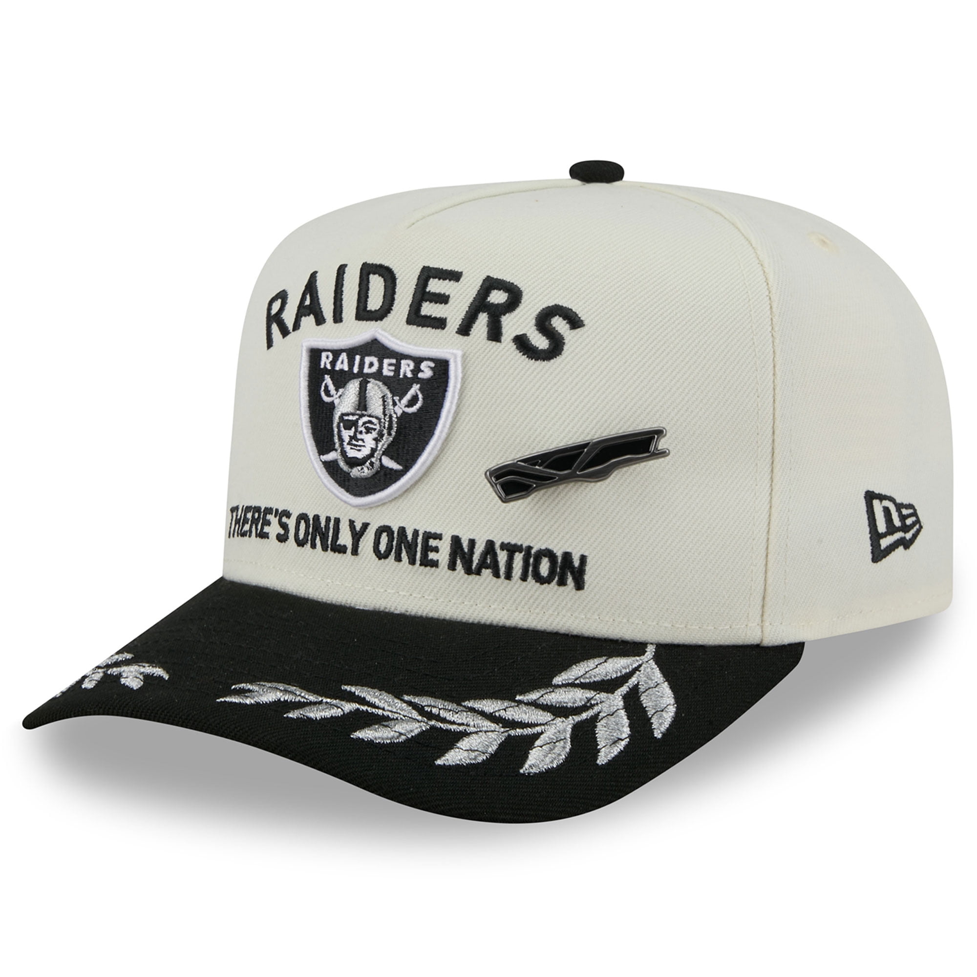 Men's New Era Cream/Black Las Vegas Raiders 2025 NFL Draft A-Frame ...