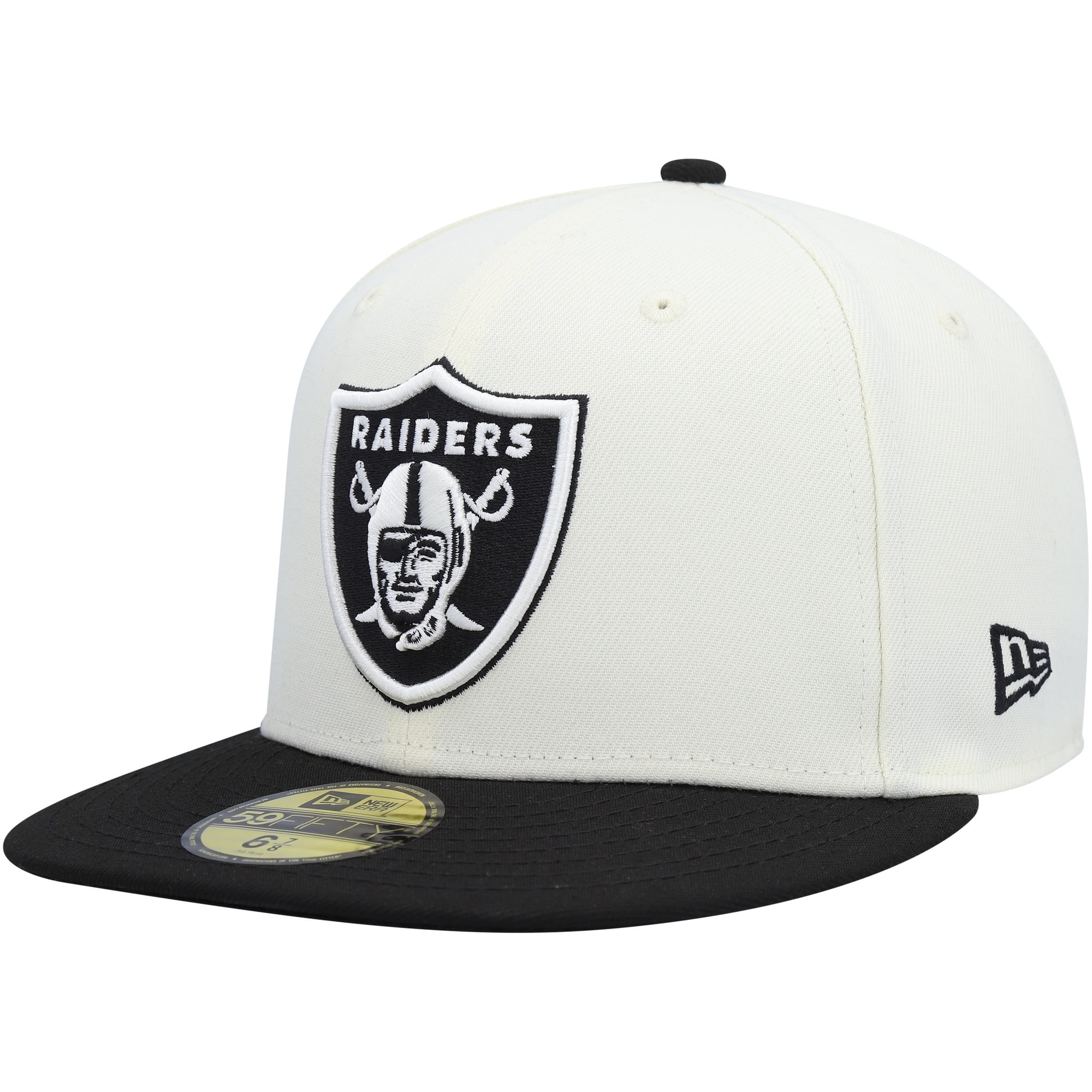 Men's New Era Cream/Black Las Vegas Raiders Chrome Collection 59FIFTY ...
