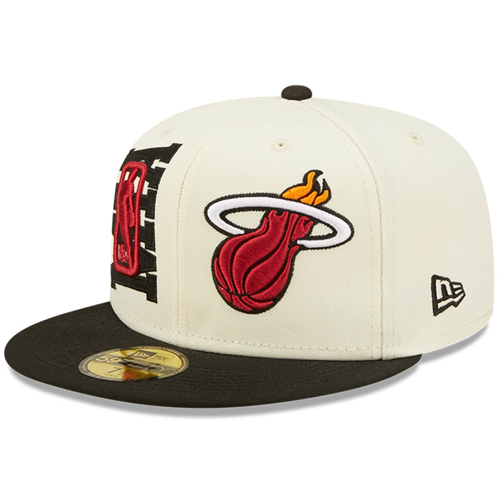 Men's New Era Cream/Black Miami Heat 2022 NBA Draft 59FIFTY Fitted Hat ...