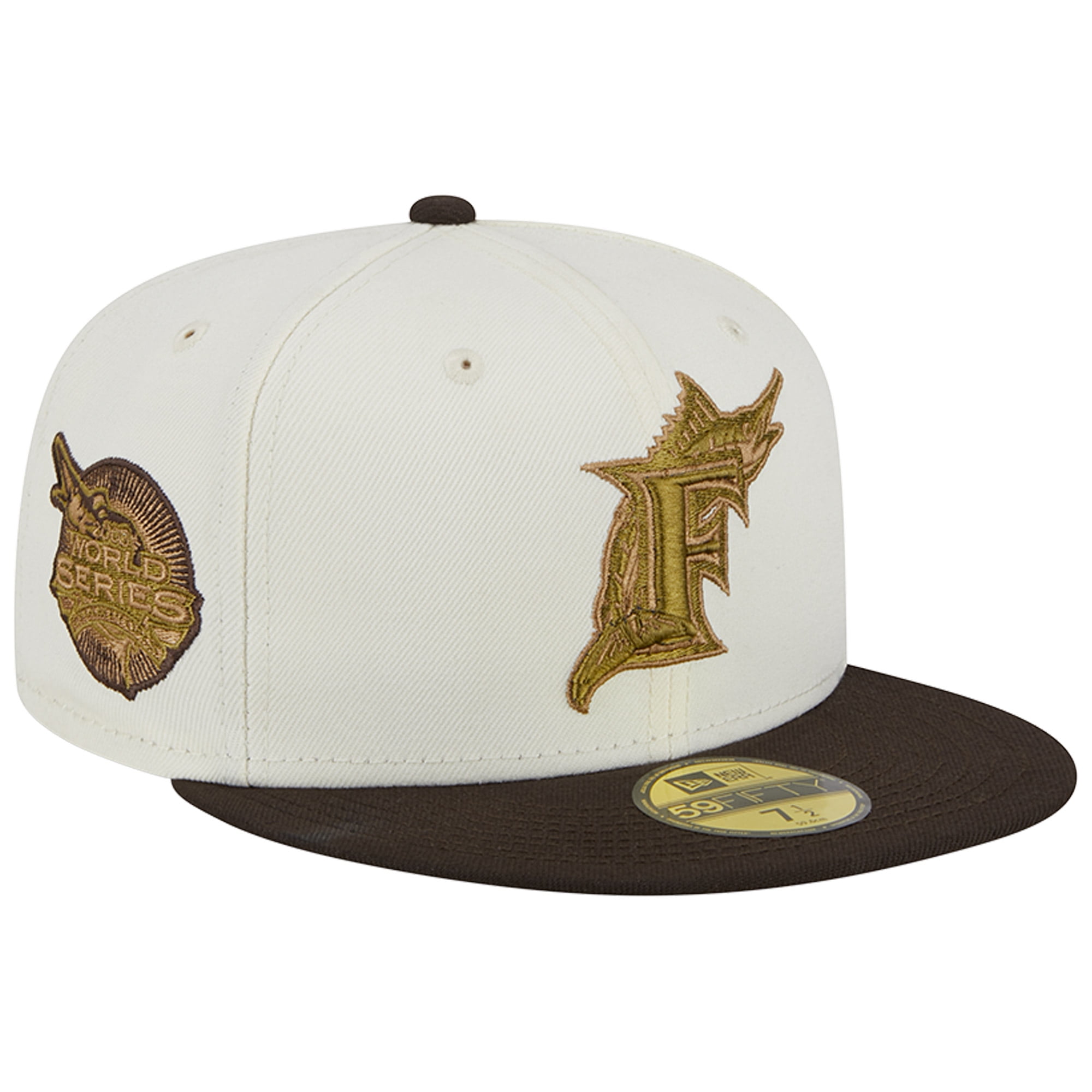 Men's New Era Cream/Brown Florida Marlins Cooperstown Collection 2003 ...