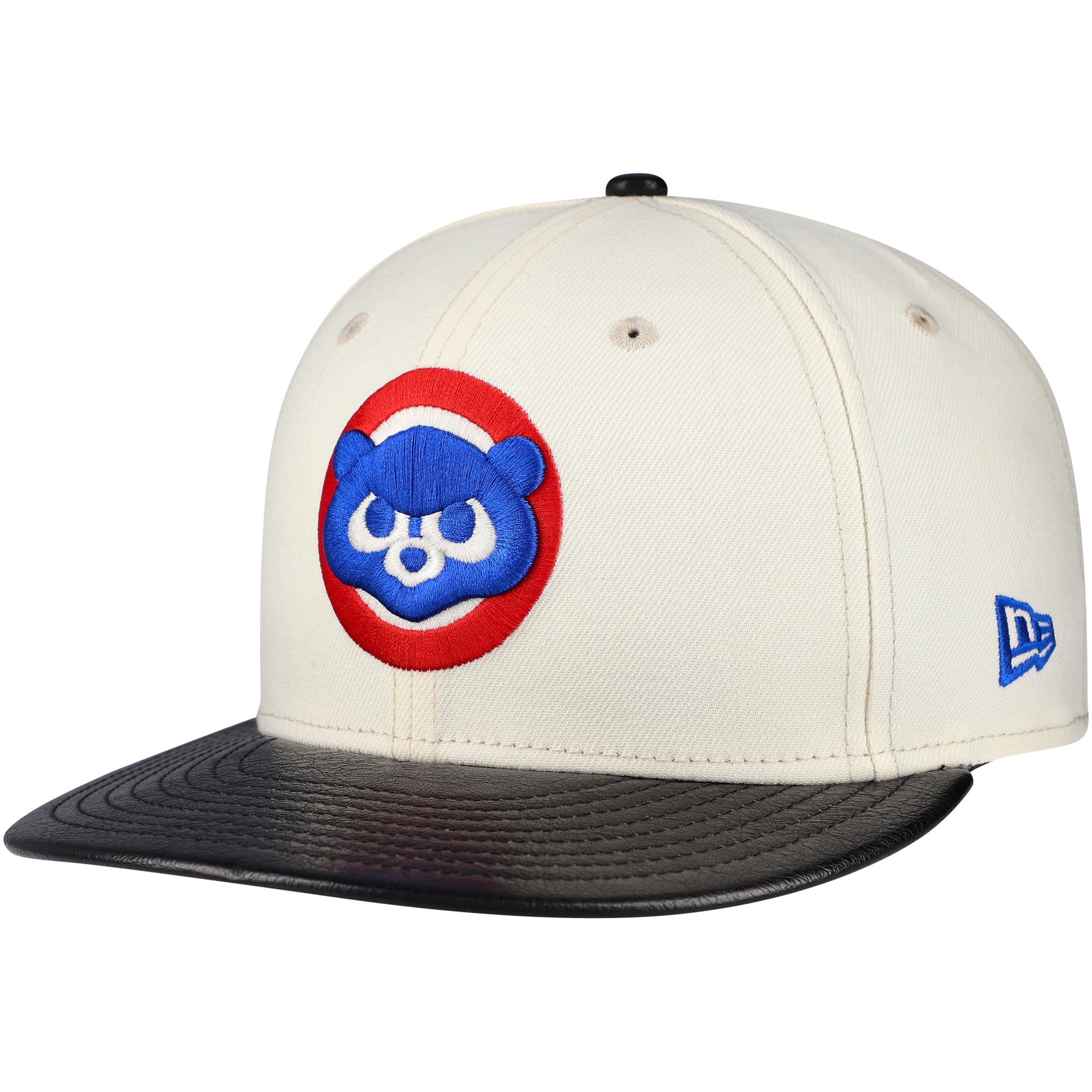 Men's New Era Cream Chicago Cubs Game Night Leather Visor 59FIFTY ...