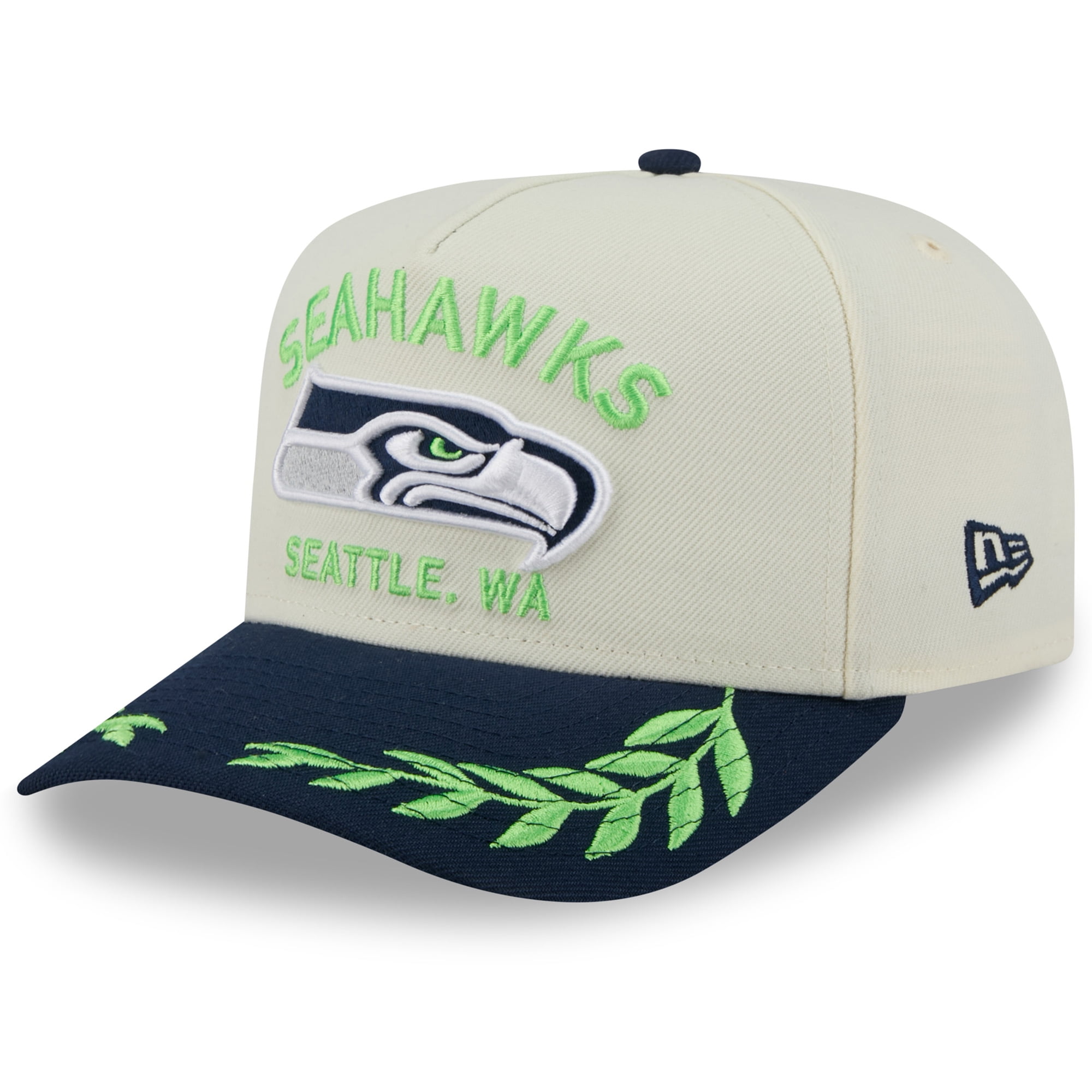 Men's New Era Cream/College Navy Seattle Seahawks 2025 NFL Draft A ...