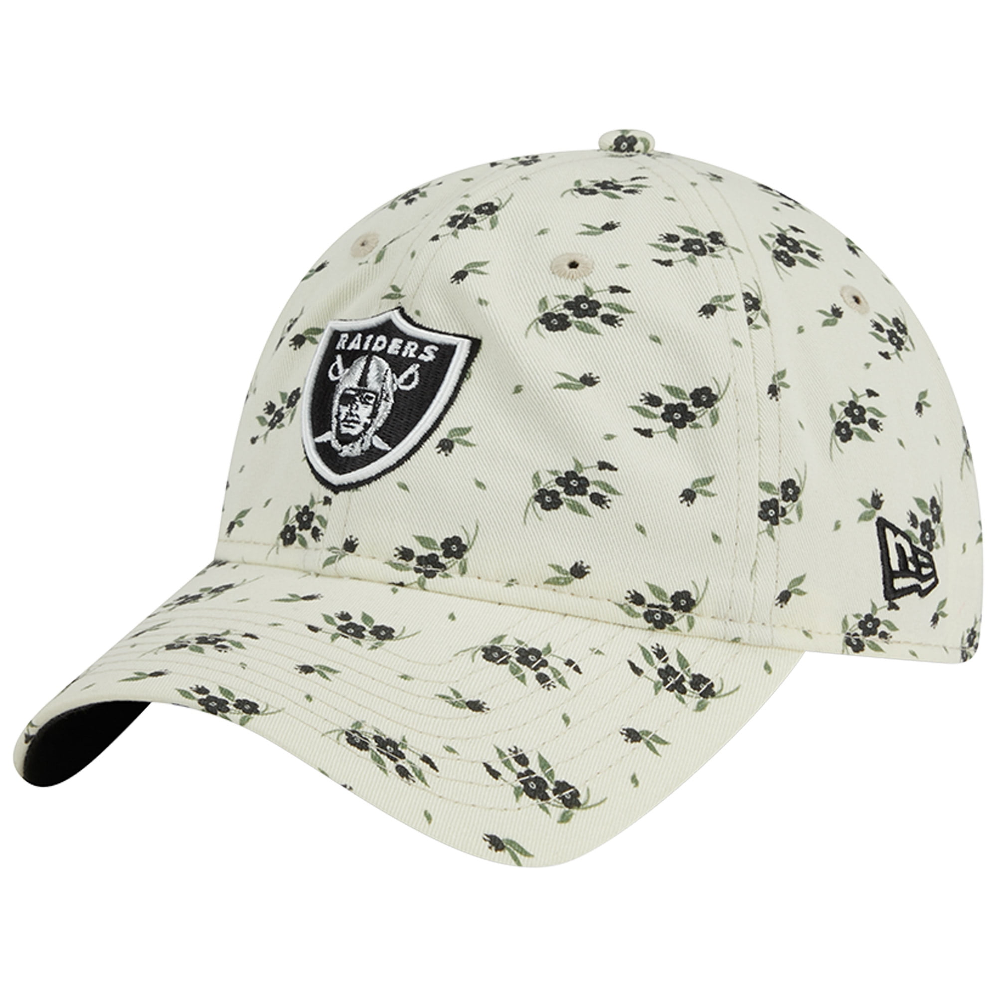 Men's New Era Cream Las Vegas Raiders Bloom 9TWENTY Adjustable Hat ...