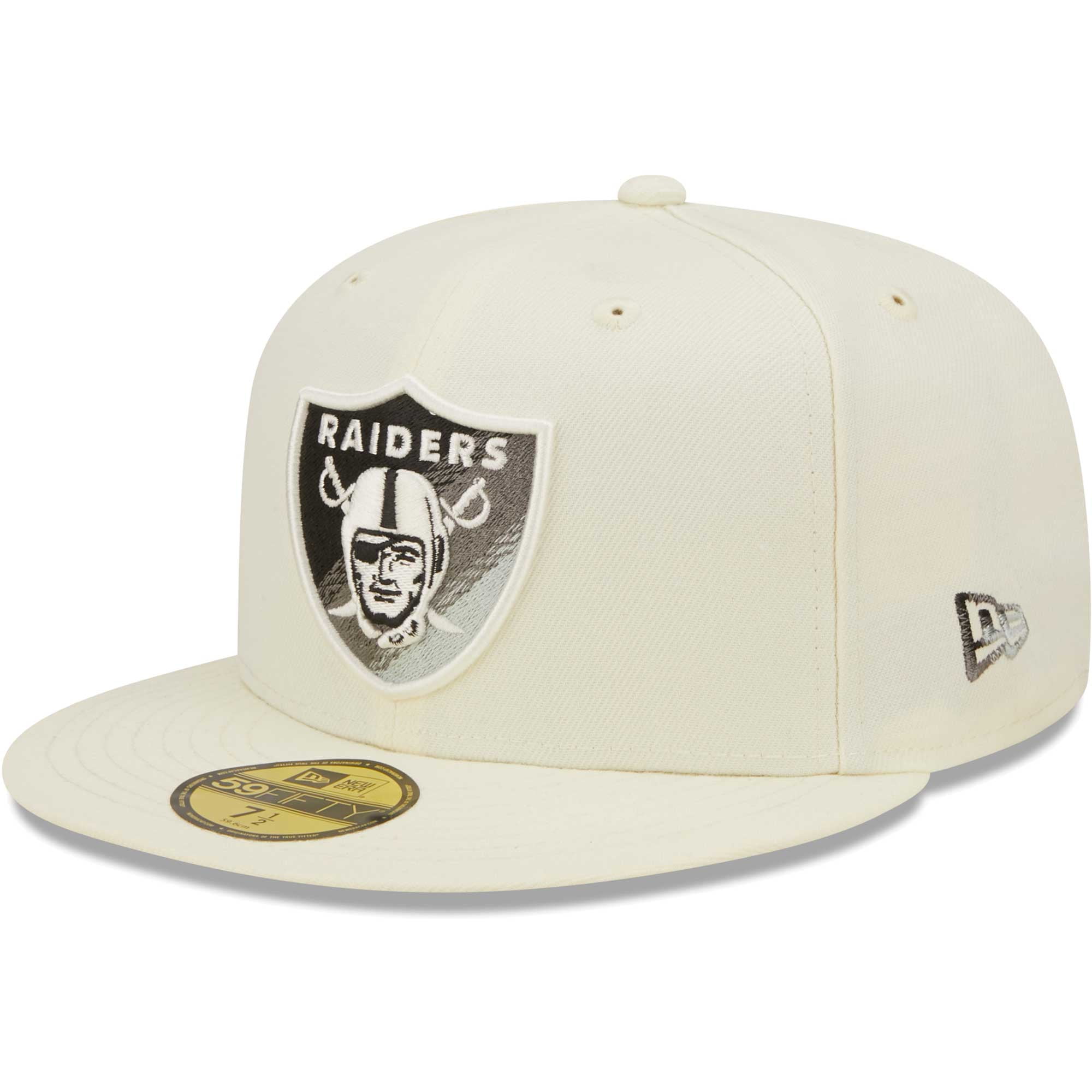 Men's New Era Cream Las Vegas Raiders Chrome Color Dim 59FIFTY Fitted ...