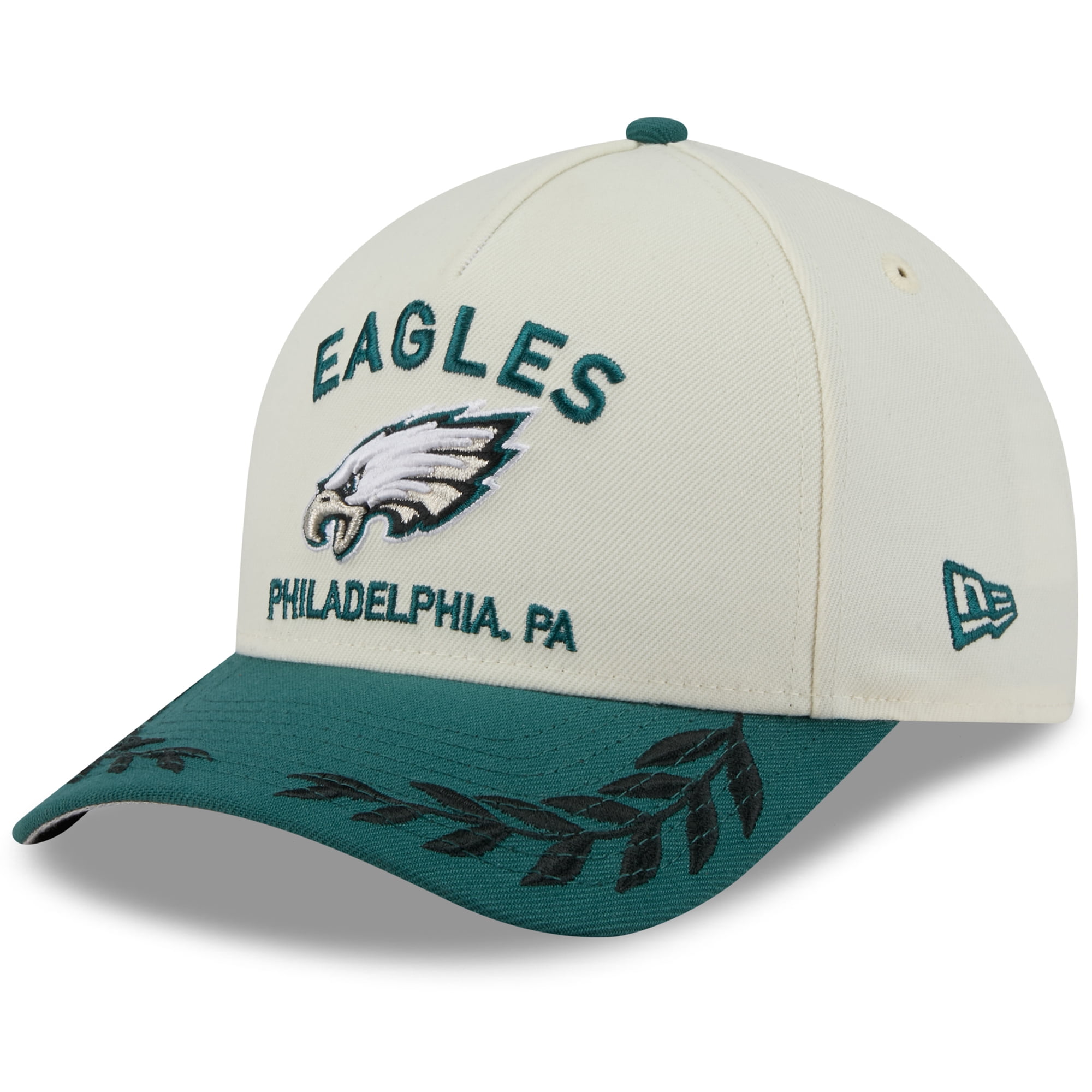 Men's New Era Cream/Midnight Green Philadelphia Eagles 2025 NFL Draft ...