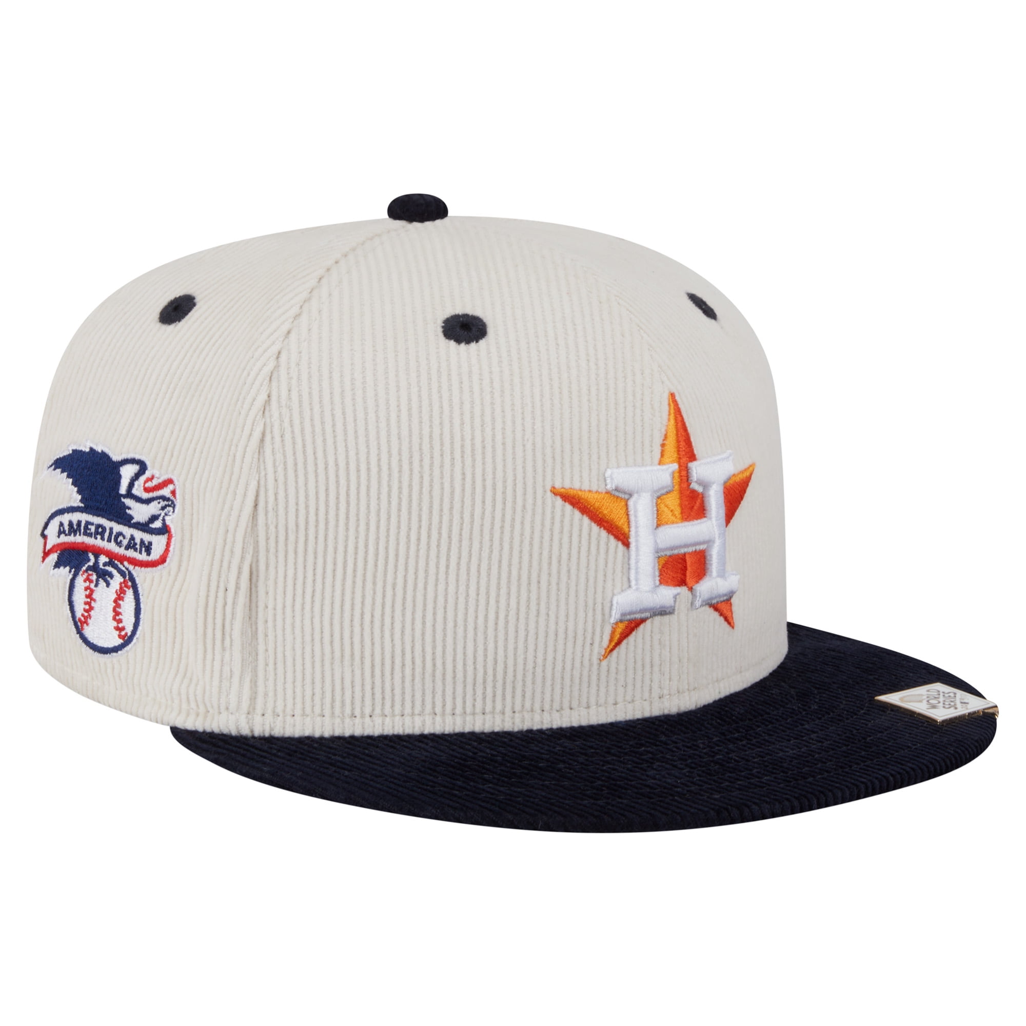 Men's New Era Cream/Navy Houston Astros Two-Tone Corduroy 59FIFTY ...
