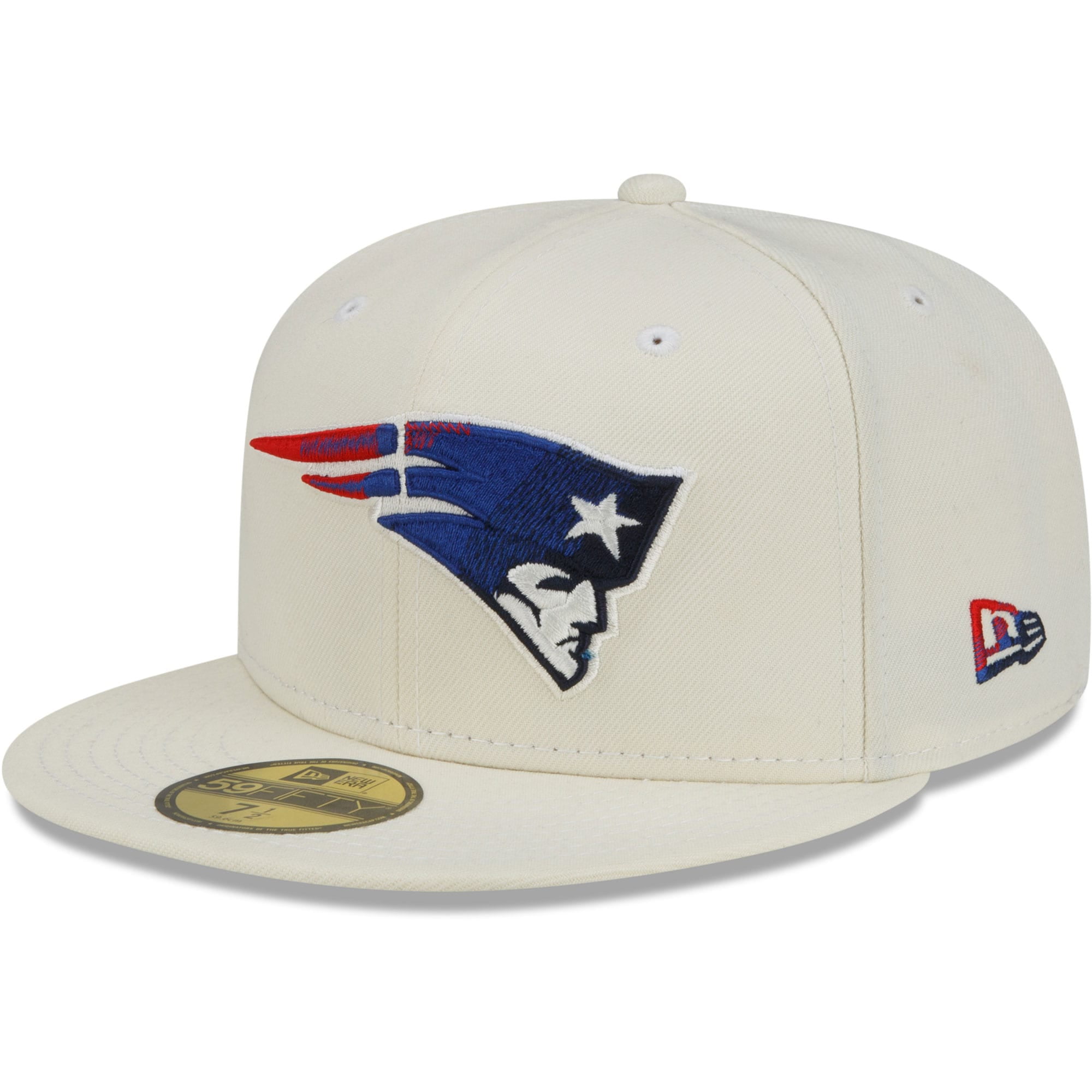 Men's New Era Cream New England Patriots Chrome Color Dim 59FIFTY ...