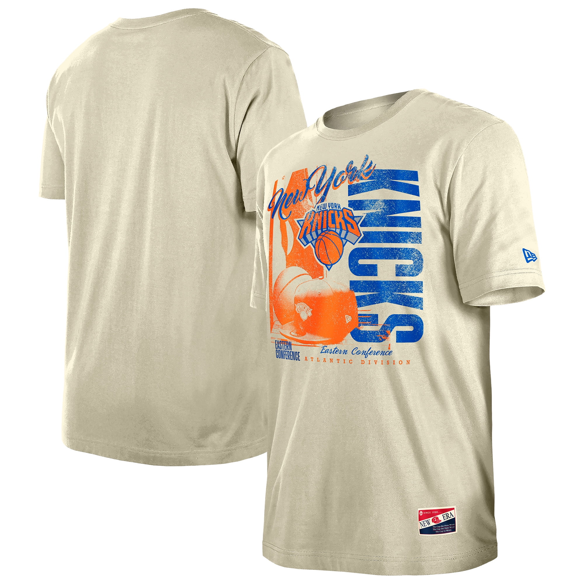 Men's-New Era Cream New York Knicks Distressed Throwback Vintage Color ...
