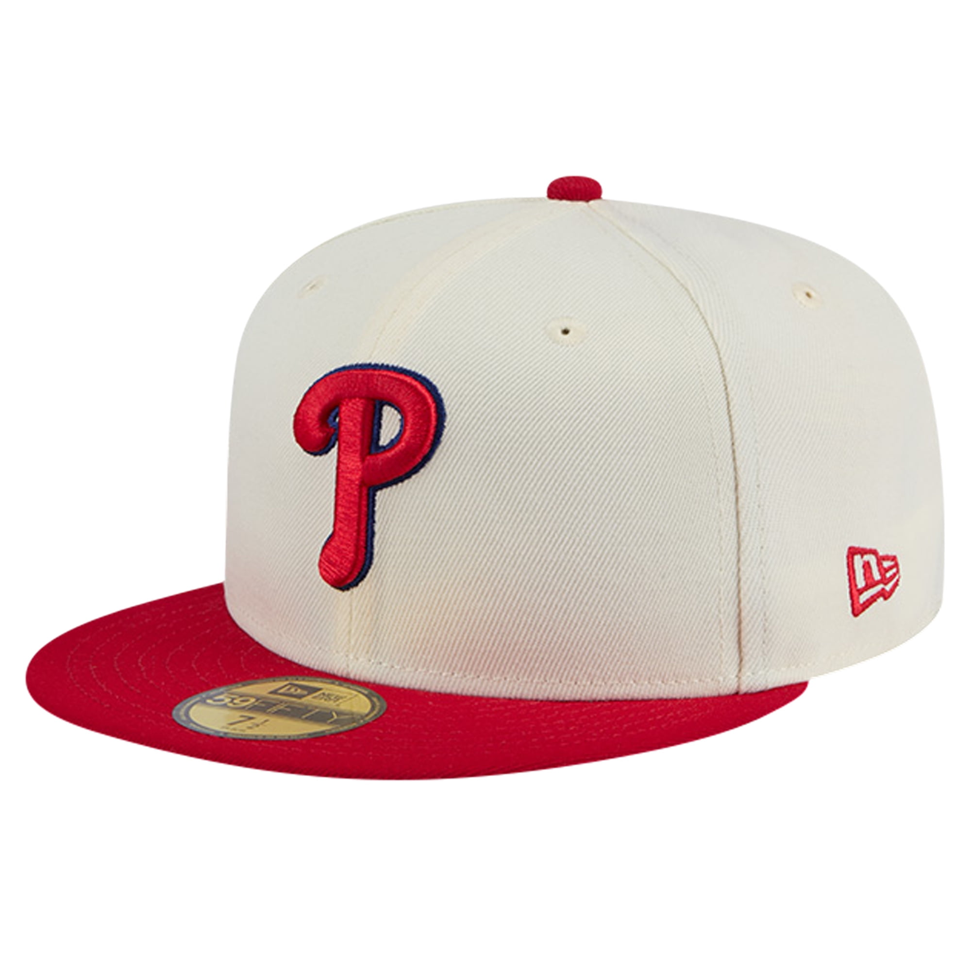 Men's New Era Cream Philadelphia Phillies Chrome 59FIFTY Fitted Hat ...