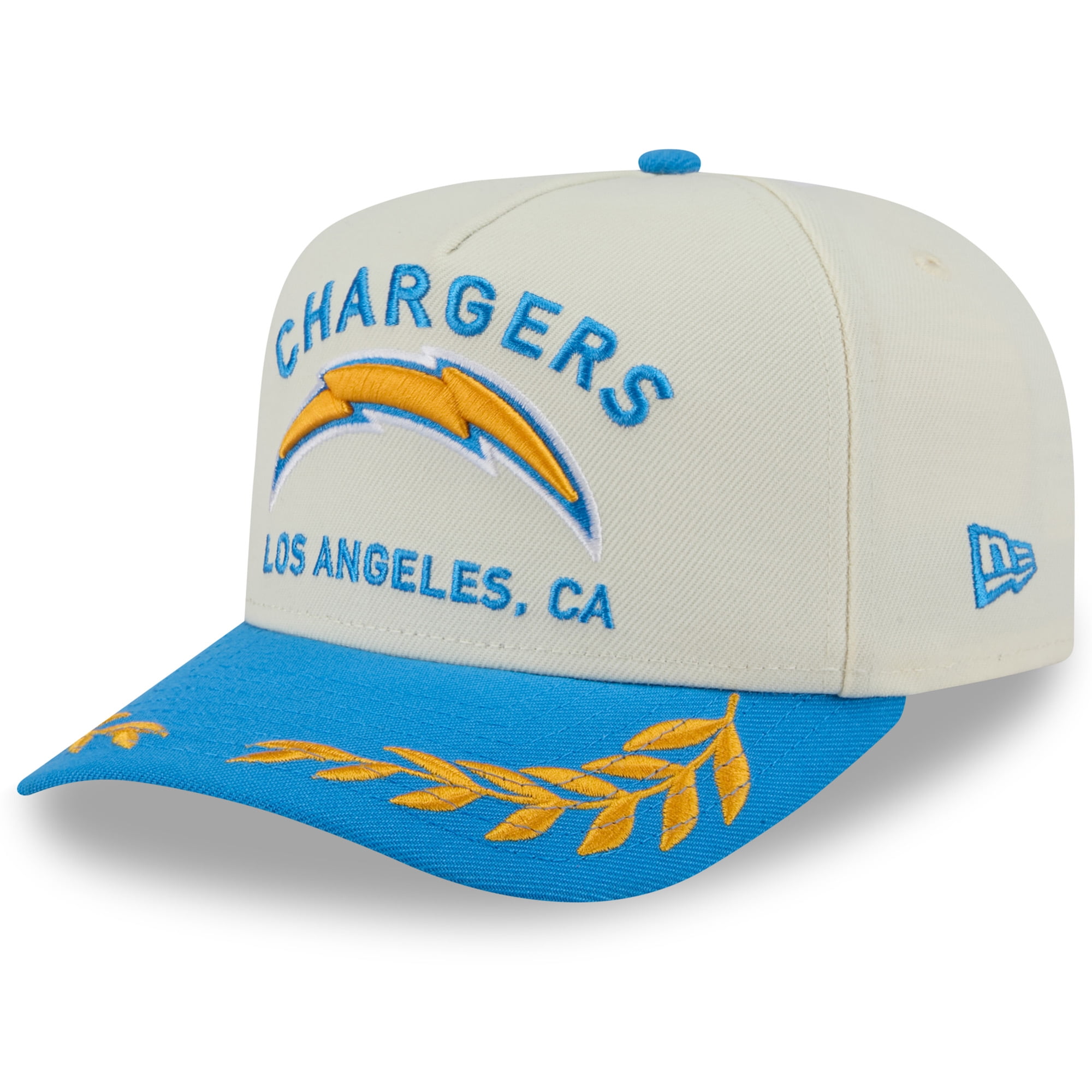 Men's New Era Cream/Powder Blue Los Angeles Chargers 2025 NFL Draft A ...