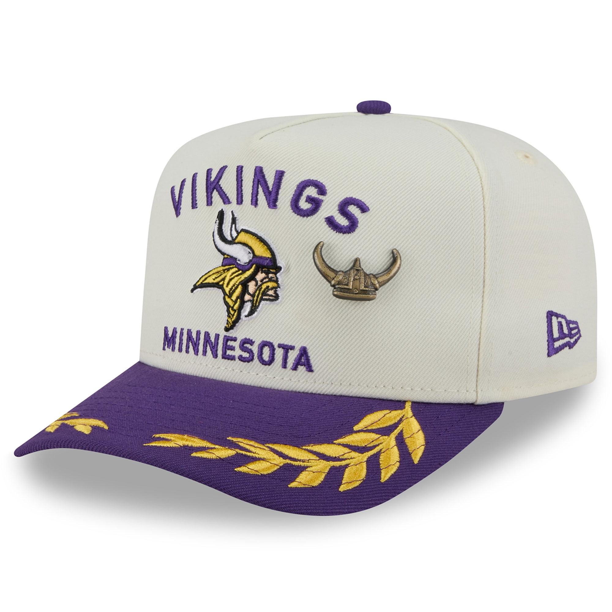 Men's New Era Cream/Purple Minnesota Vikings 2025 NFL Draft A-Frame ...