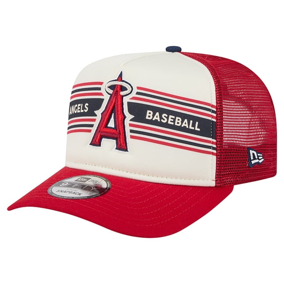 Men's New Era Cream/Red Los Angeles Angels Banner A-Frame 9FIFTY ...