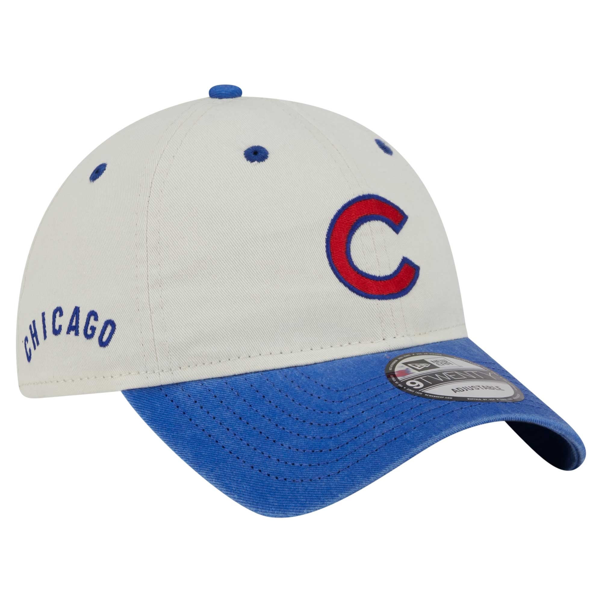 Men's New Era Cream/Royal Chicago Cubs Classic Sidescript 9TWENTY ...