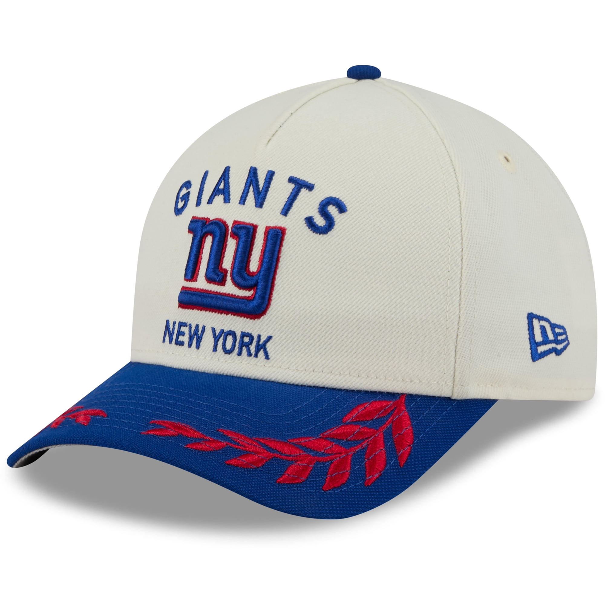 Men's New Era Cream/Royal New York Giants 2025 NFL Draft 9FORTY A-Frame ...