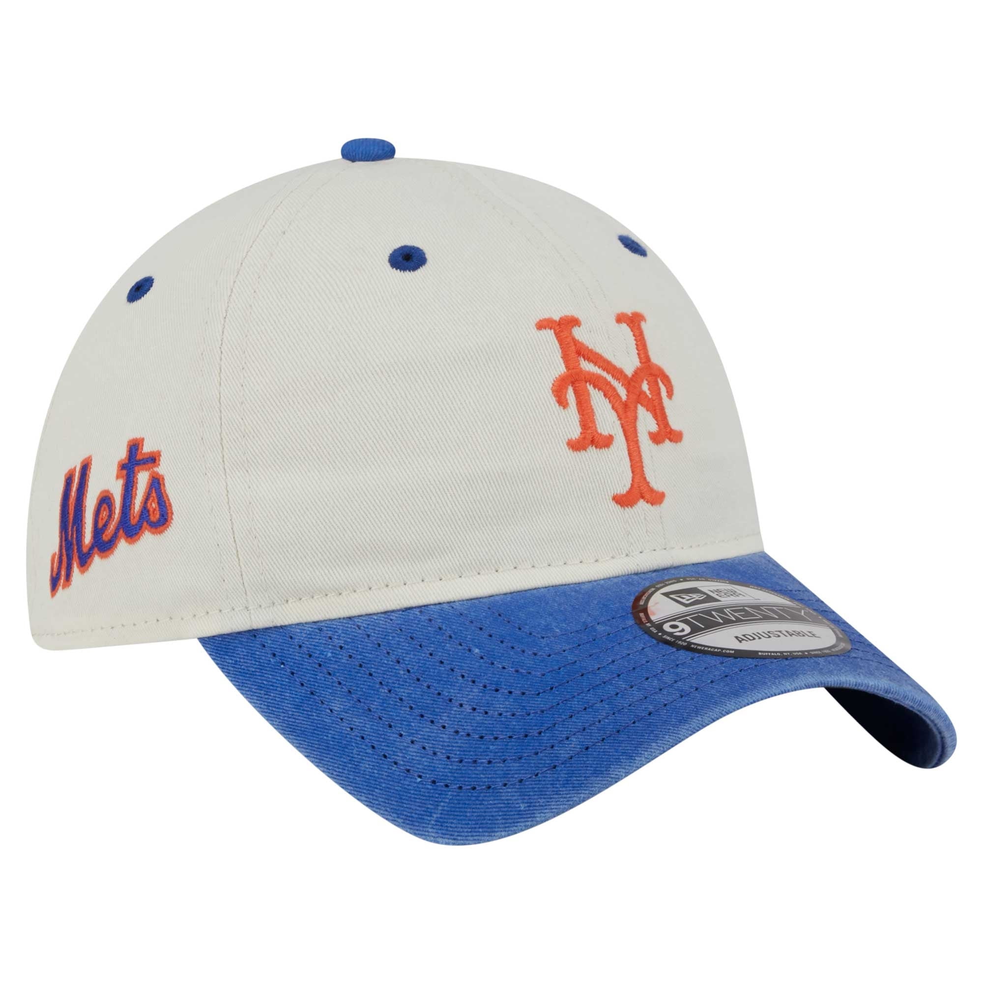 Men's New Era Cream/Royal New York Mets Classic Sidescript 9TWENTY ...