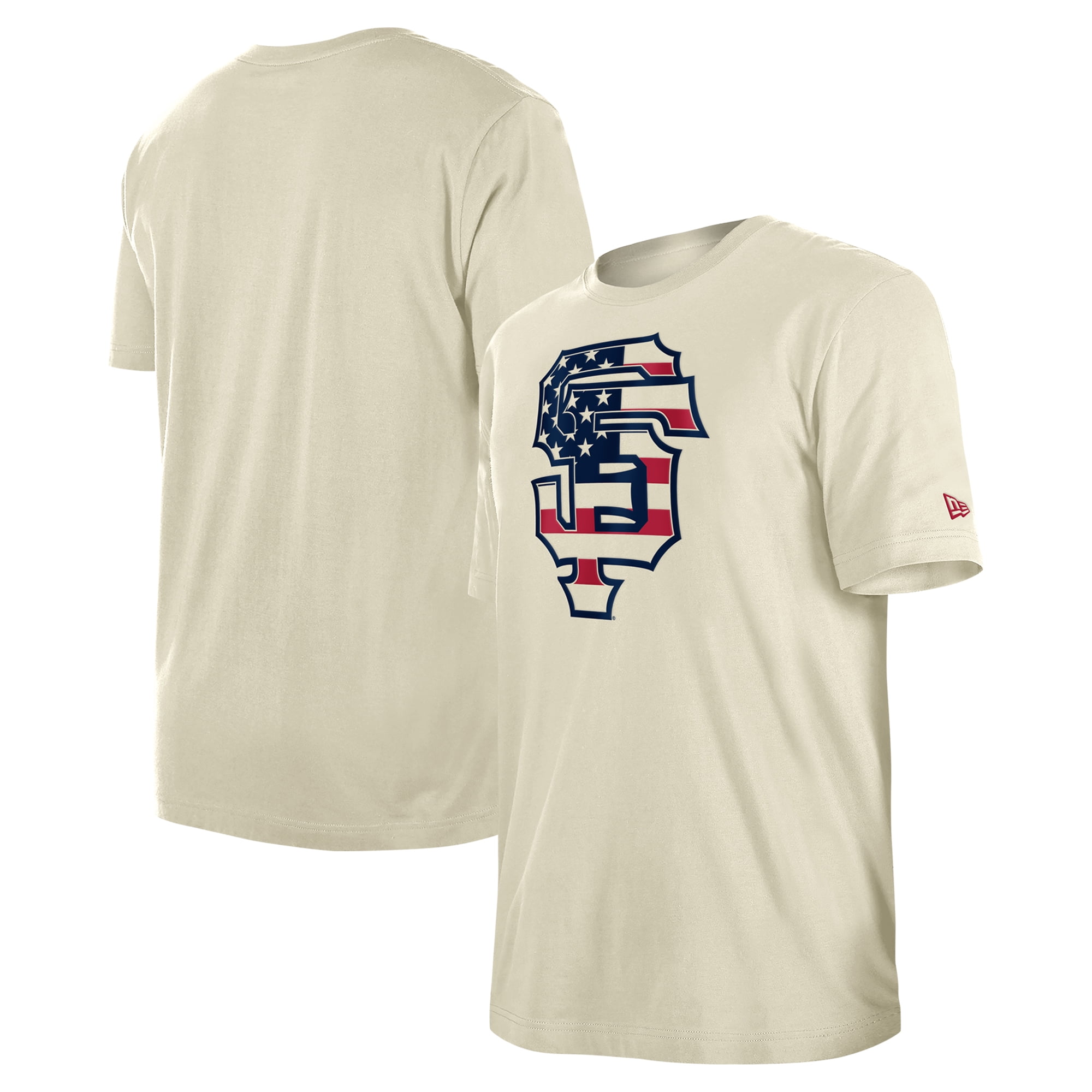 Men's New Era Cream San Francisco Giants Americana Flag Fill T-Shirt ...