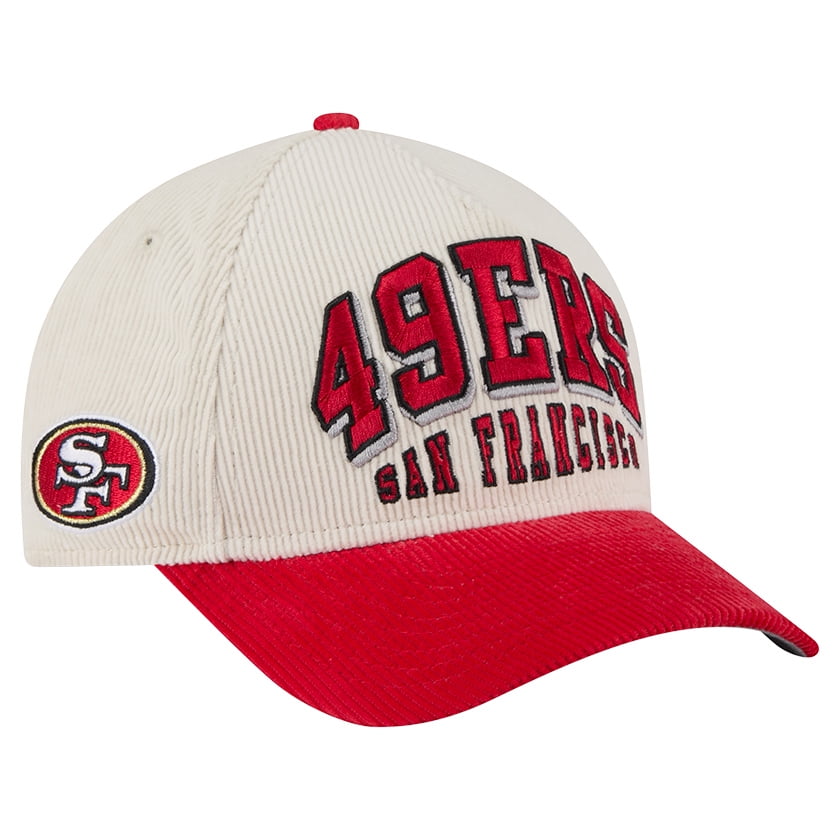Men's New Era Cream/Scarlet San Francisco 49ers Two-Tone Sided Corduroy ...