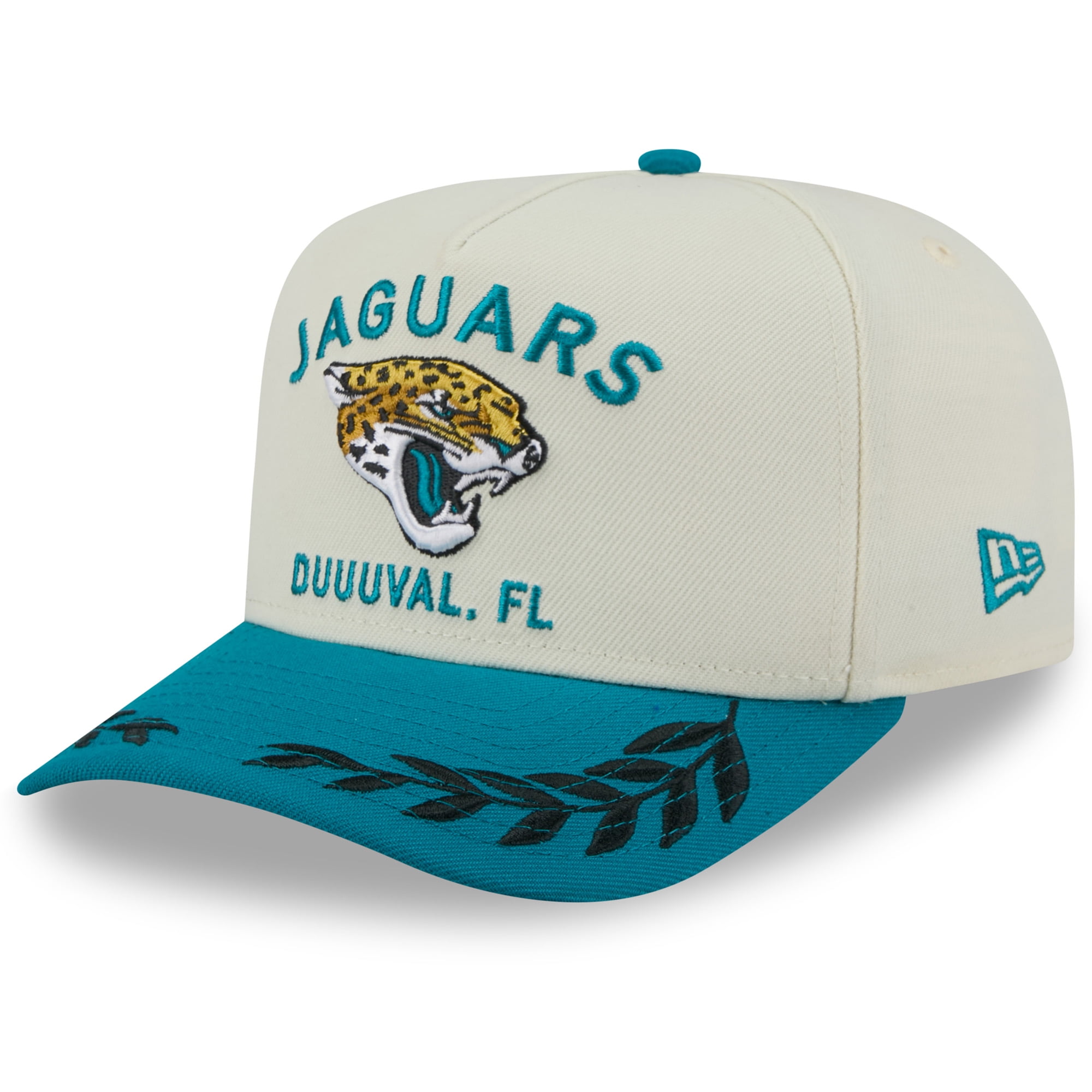 Men's New Era Cream/Teal Jacksonville Jaguars 2025 NFL Draft A-Frame ...