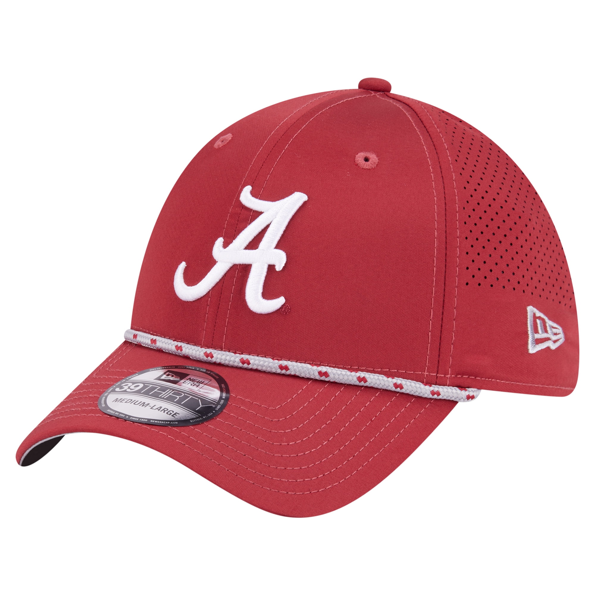 Men's New Era Crimson Alabama Crimson Tide Rope 39THIRTY Flex Hat ...