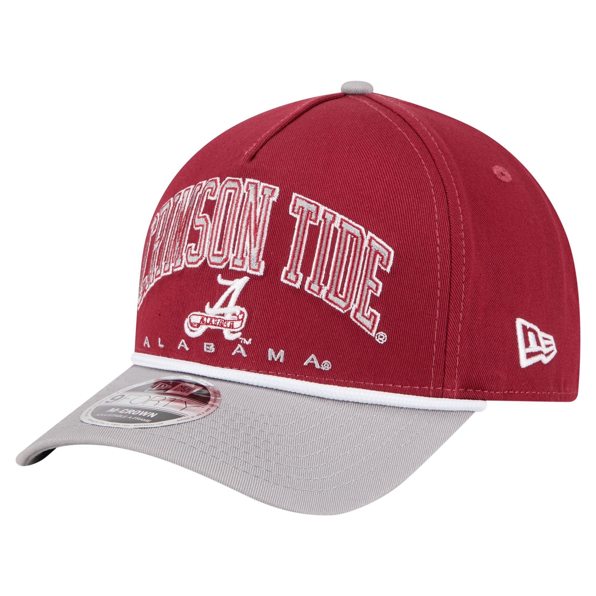 Men's New Era Crimson/Gray Alabama Crimson Tide Arch Two-Tone Rope ...