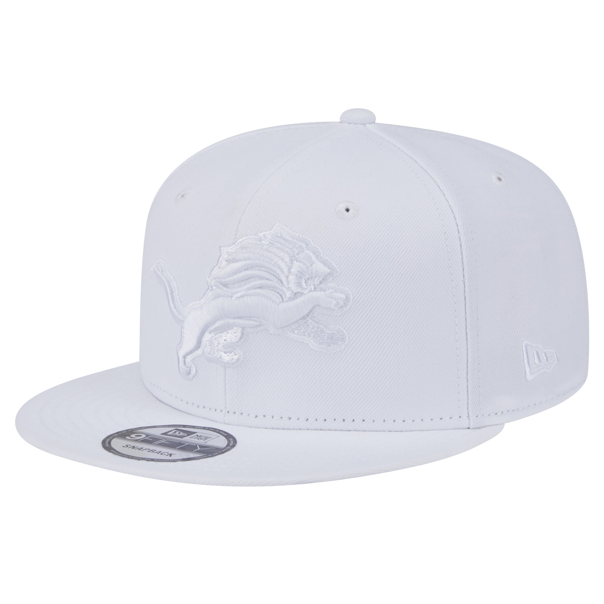 Men's New Era Detroit Lions Main White on White 9FIFTY Snapback Hat ...