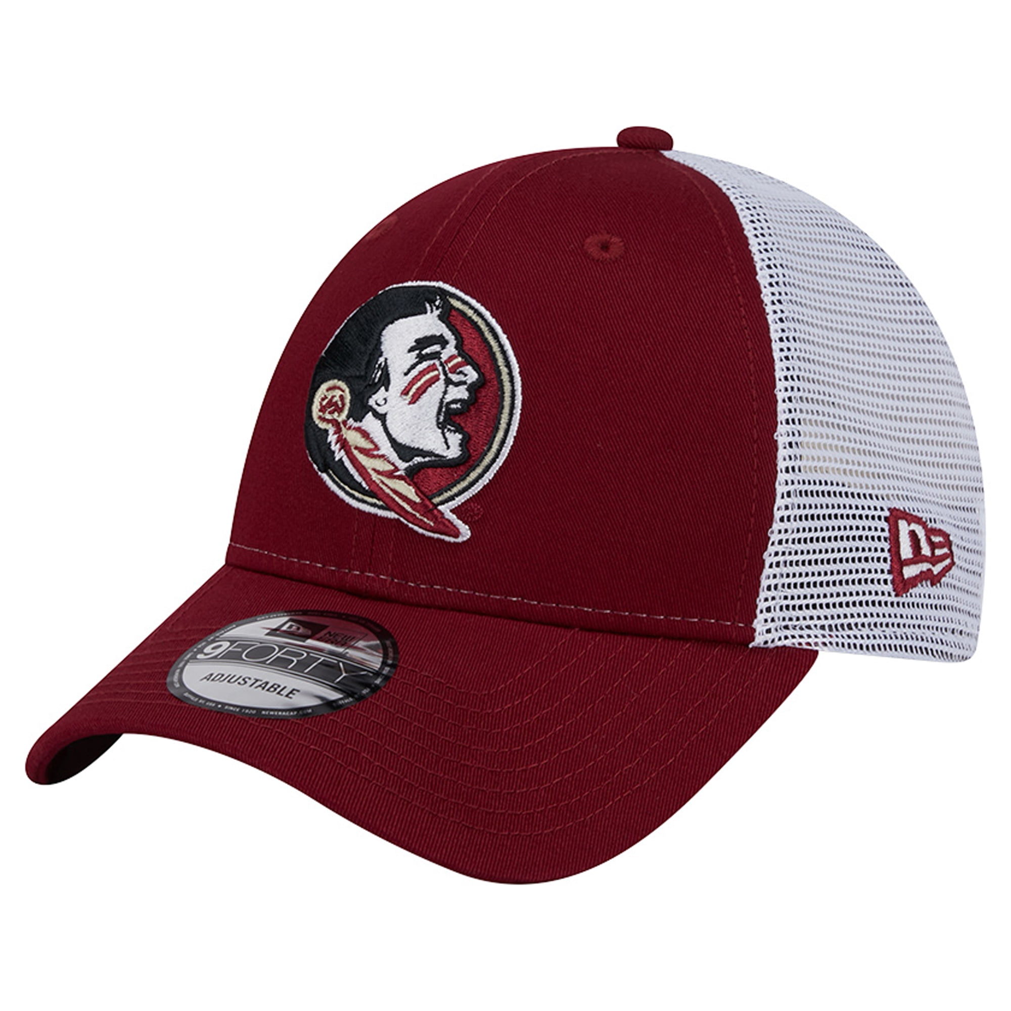 Men's New Era Garnet Florida State Seminoles Trucker 9FORTY Adjustable ...
