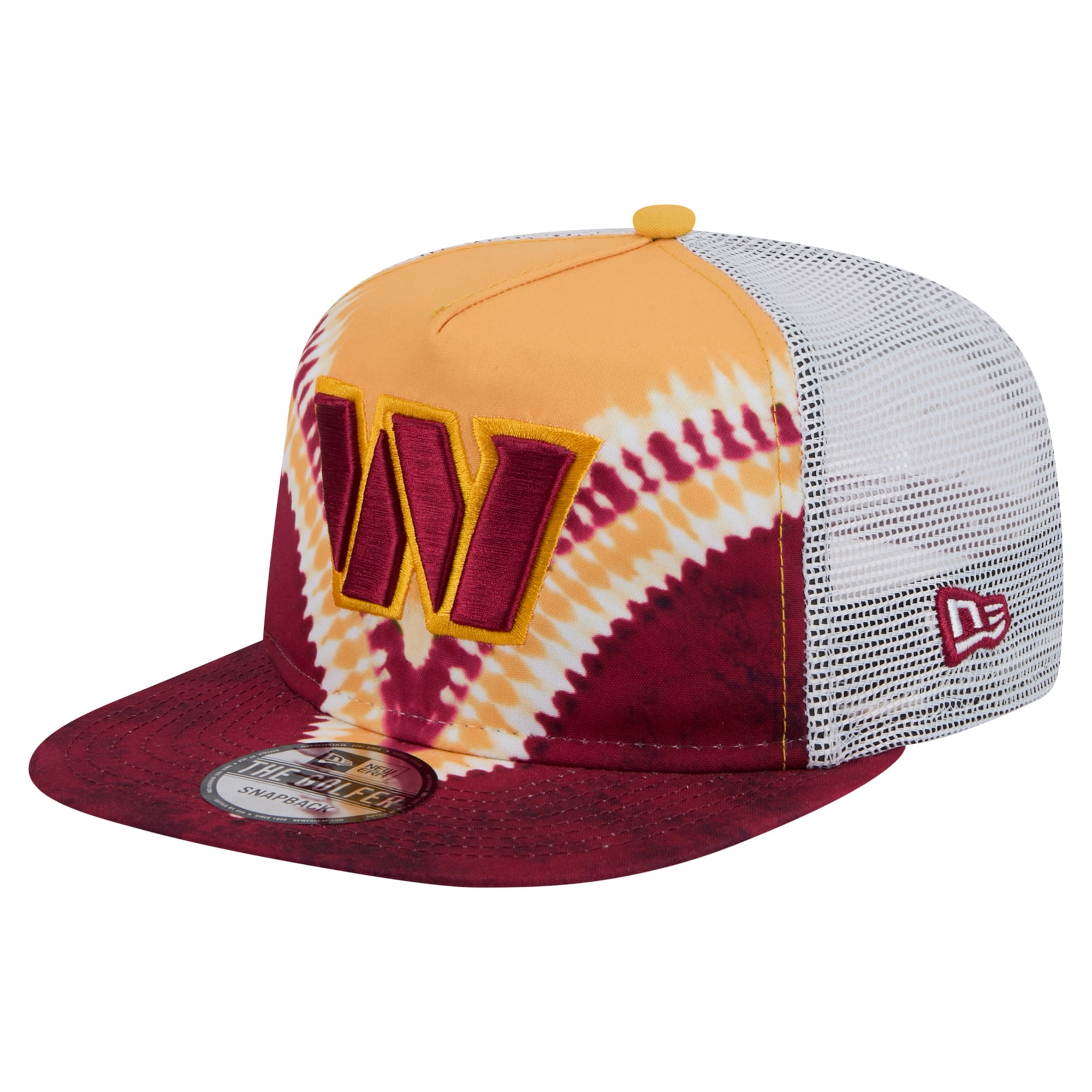 Men's New Era Gold/Burgundy Washington Commanders Throwback Dye Golfer ...