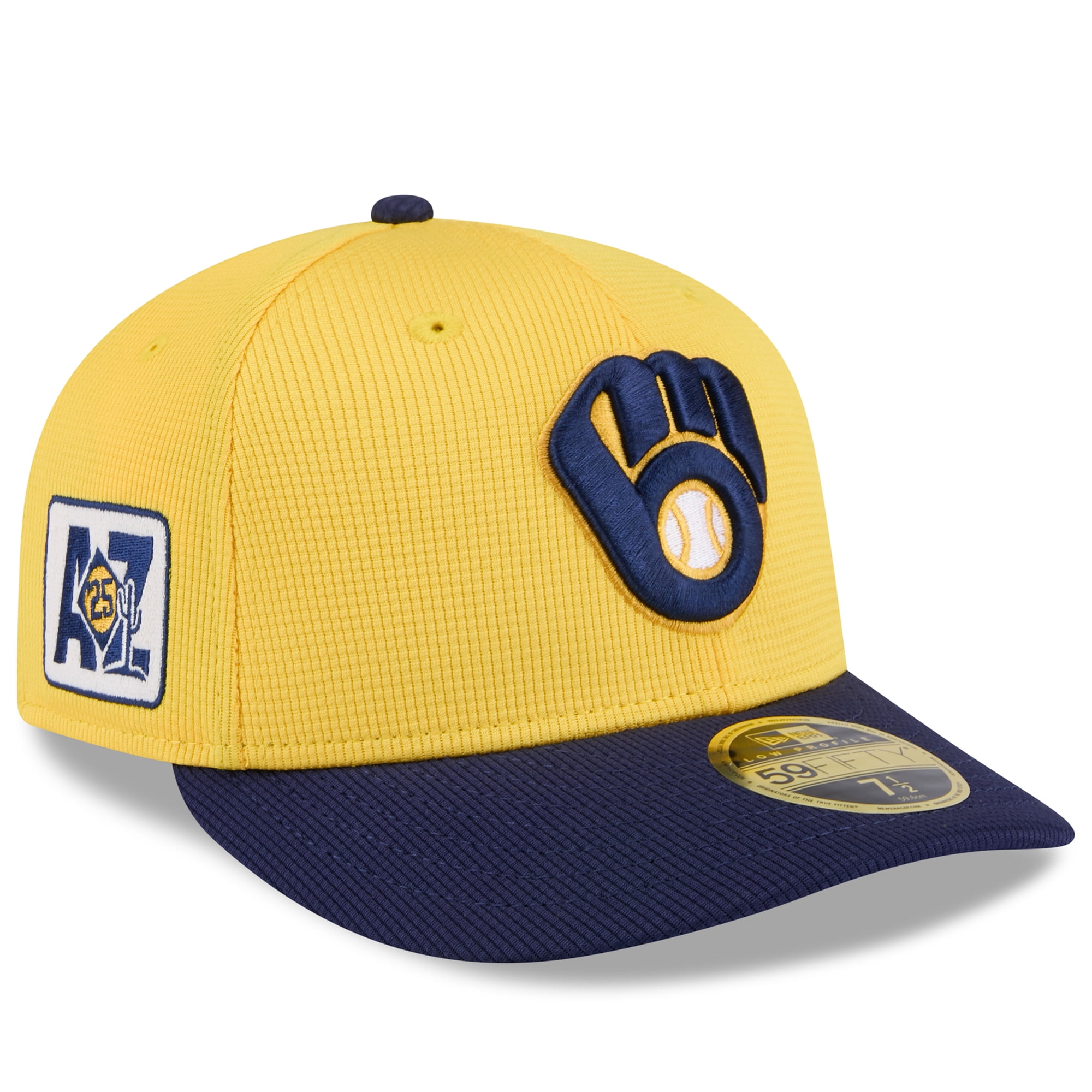 Men's New Era Gold/Navy Milwaukee Brewers 2025 Spring Training Low ...