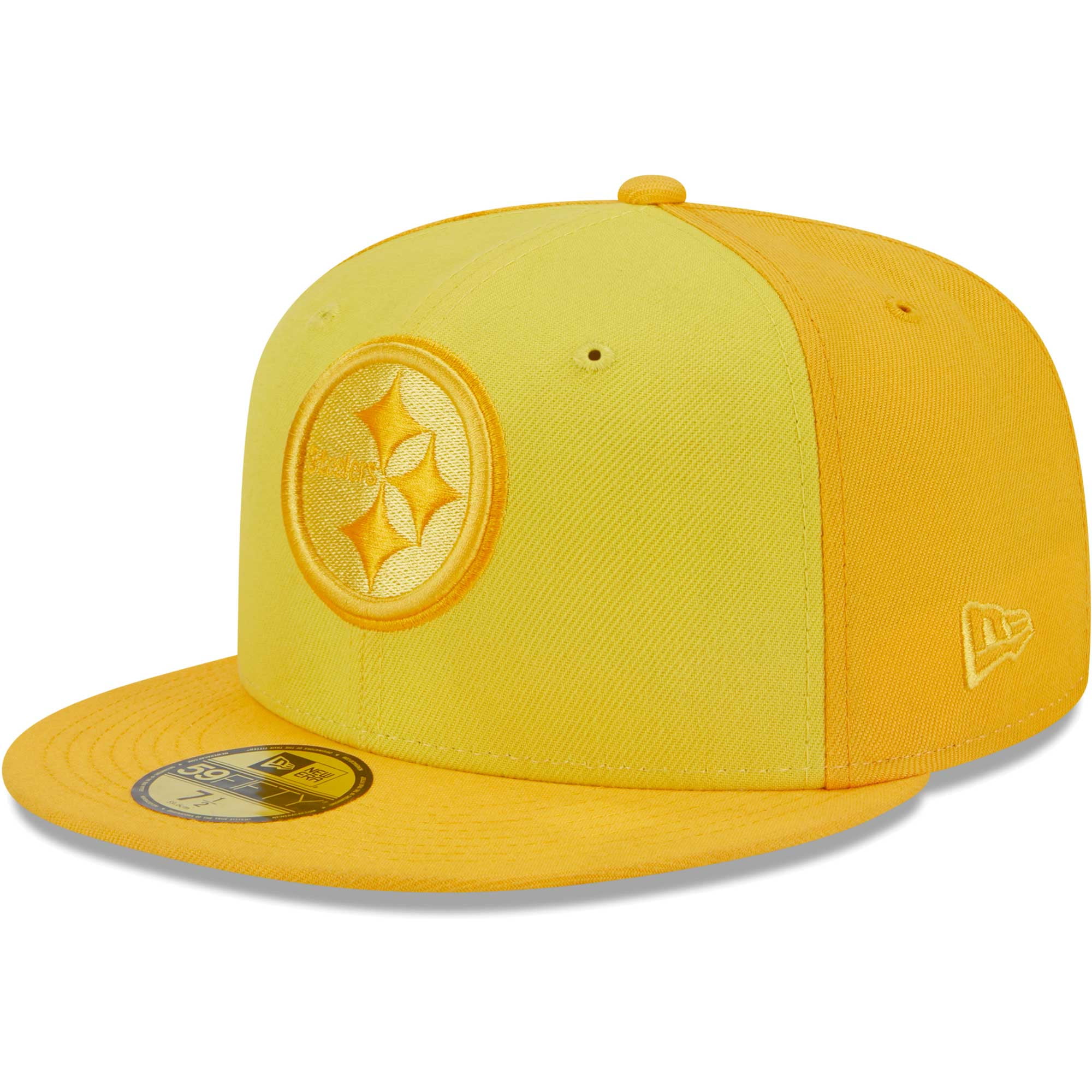 Men's New Era Gold Pittsburgh Steelers Tri-Tone 59FIFTY Fitted Hat ...