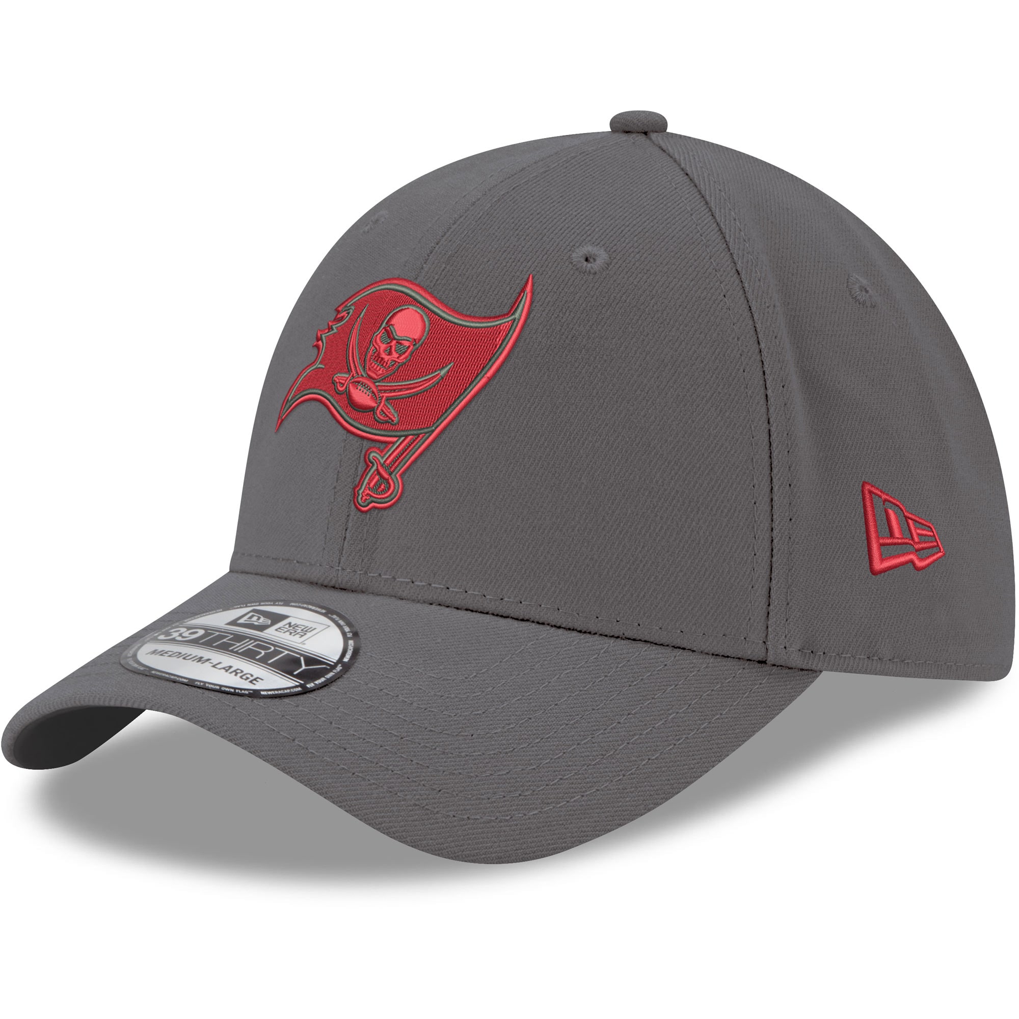 Men's New Era Graphite Tampa Bay Buccaneers Primary Logo Storm 39THIRTY ...