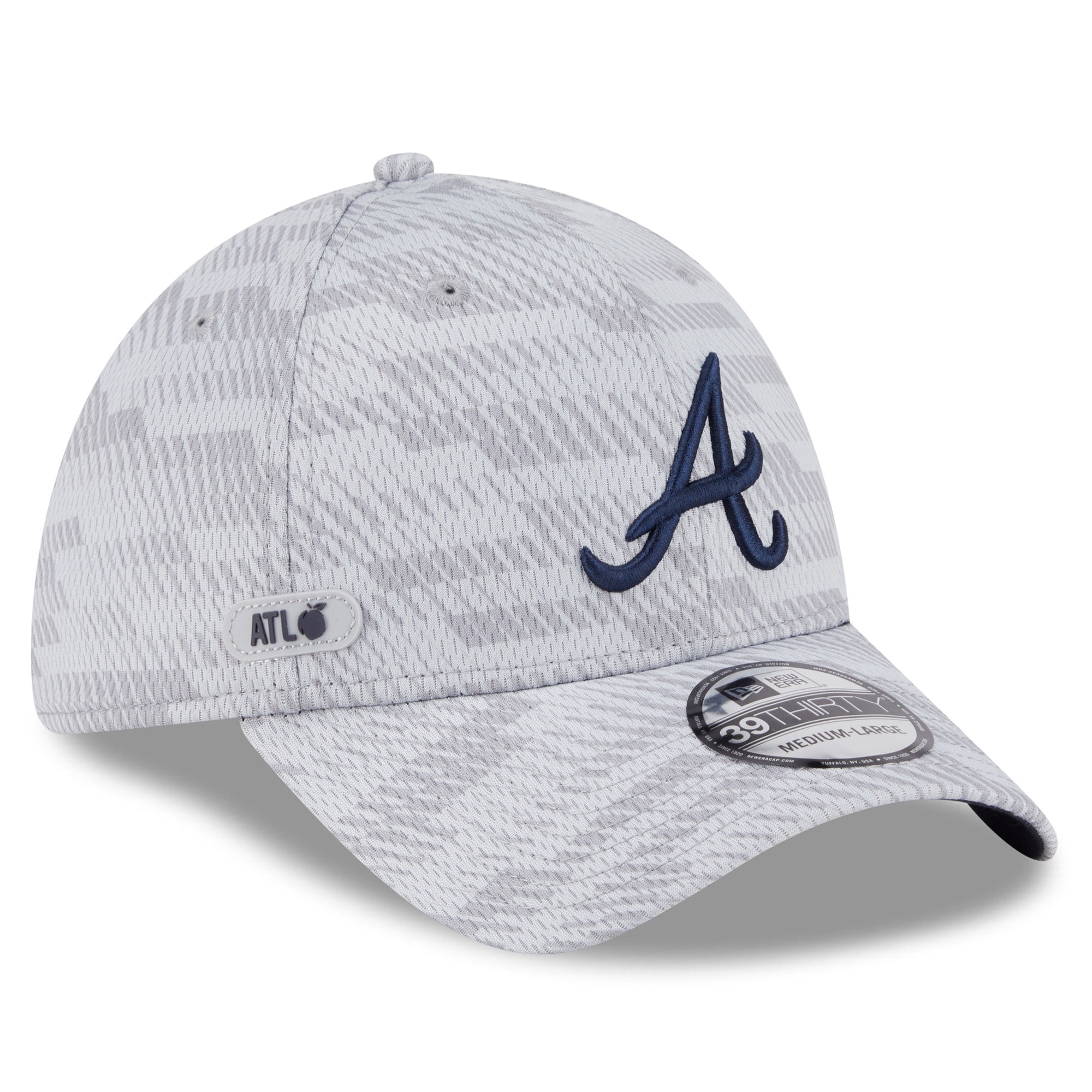 Men's New Era Gray Atlanta Braves 2025 MLB Clubhouse 39THIRTY Flex Hat ...