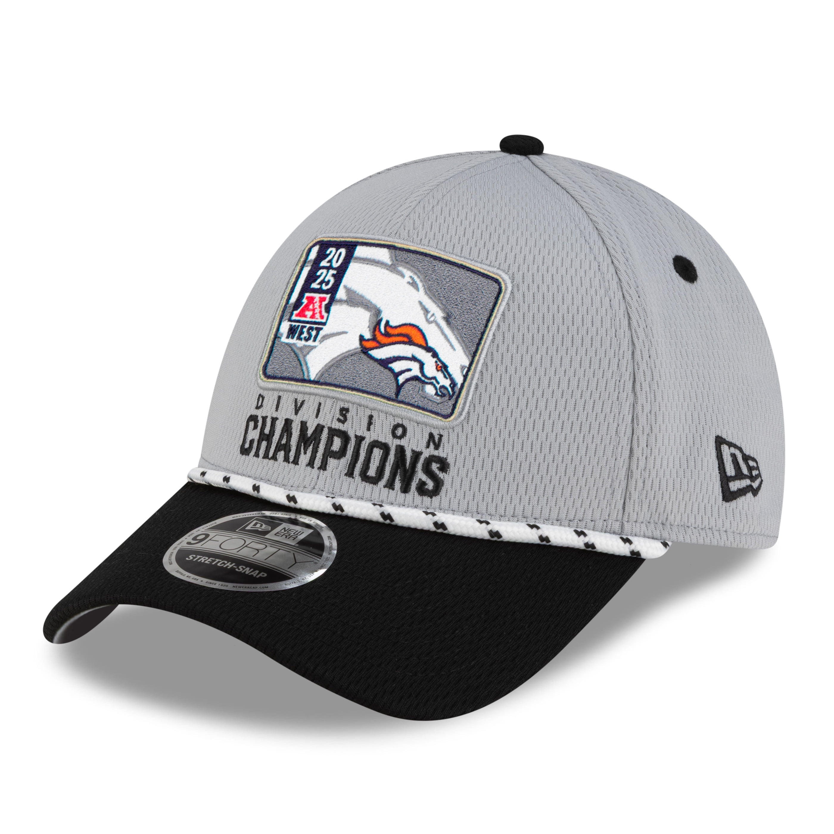 Men's New Era Gray/Black Denver Broncos 2025 AFC West Division ...