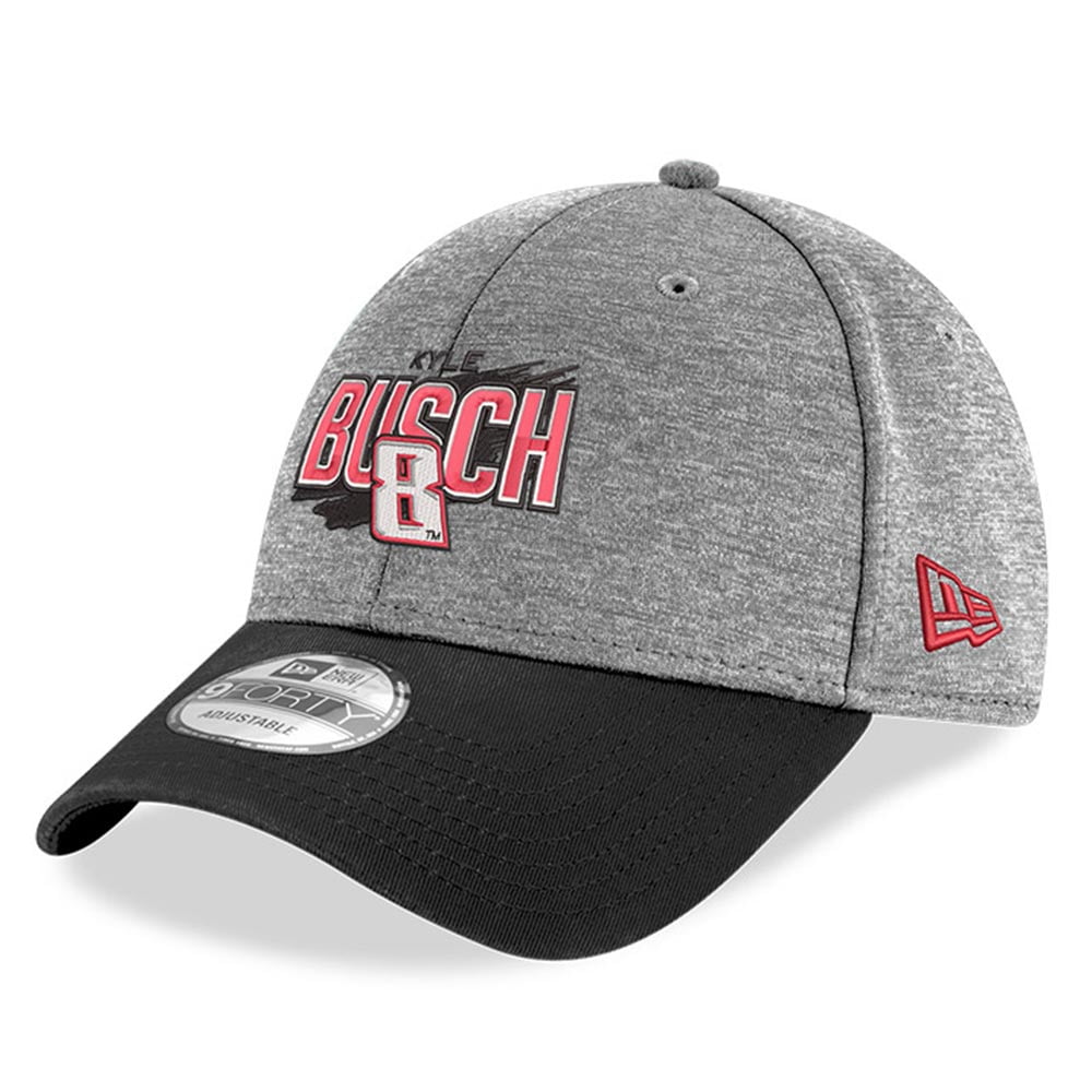 Men's New Era Gray/Black Kyle Busch 9FORTY Splash Adjustable Hat - Walmart.com