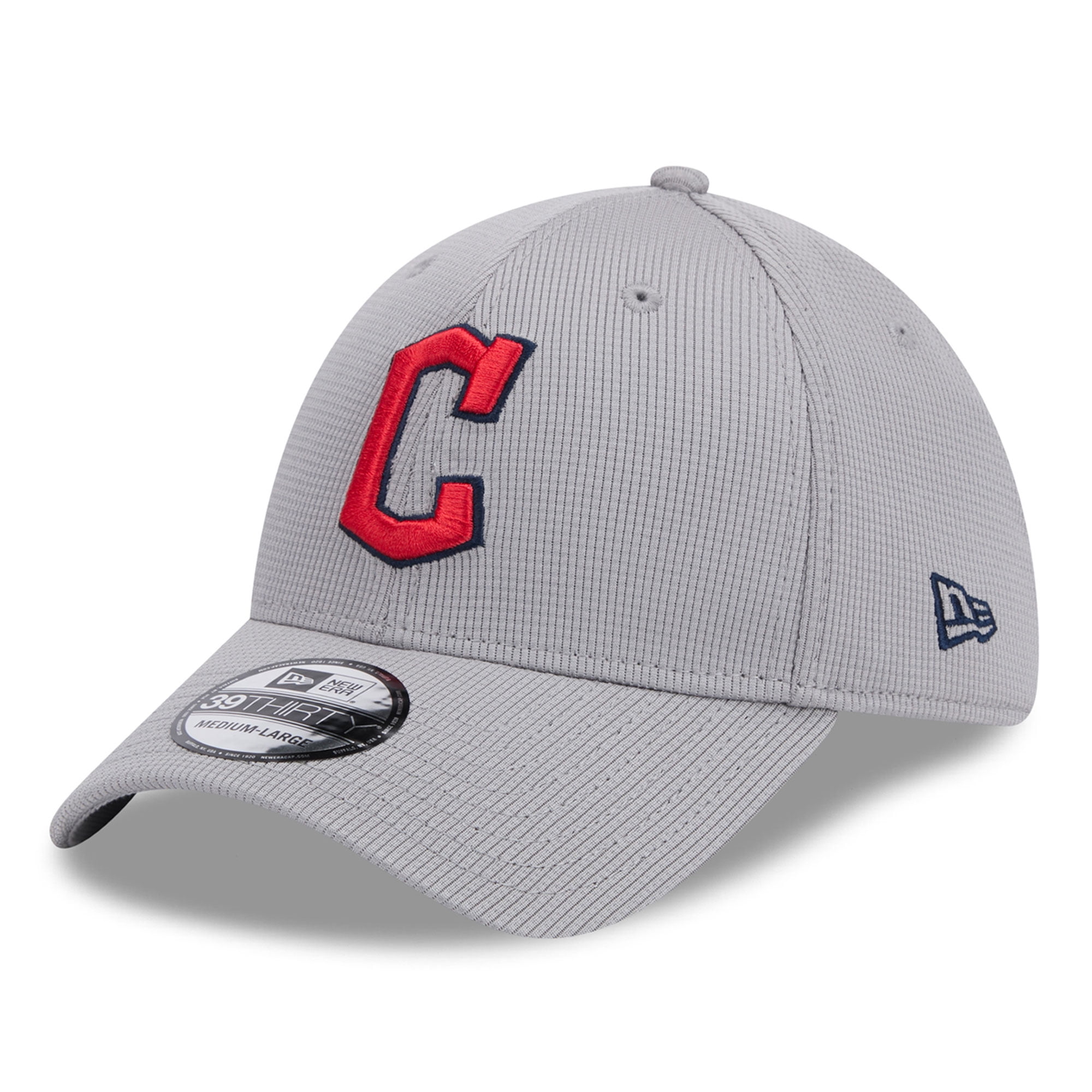 Men's New Era Gray Cleveland Guardians Active Pivot 39THIRTY Flex Hat ...