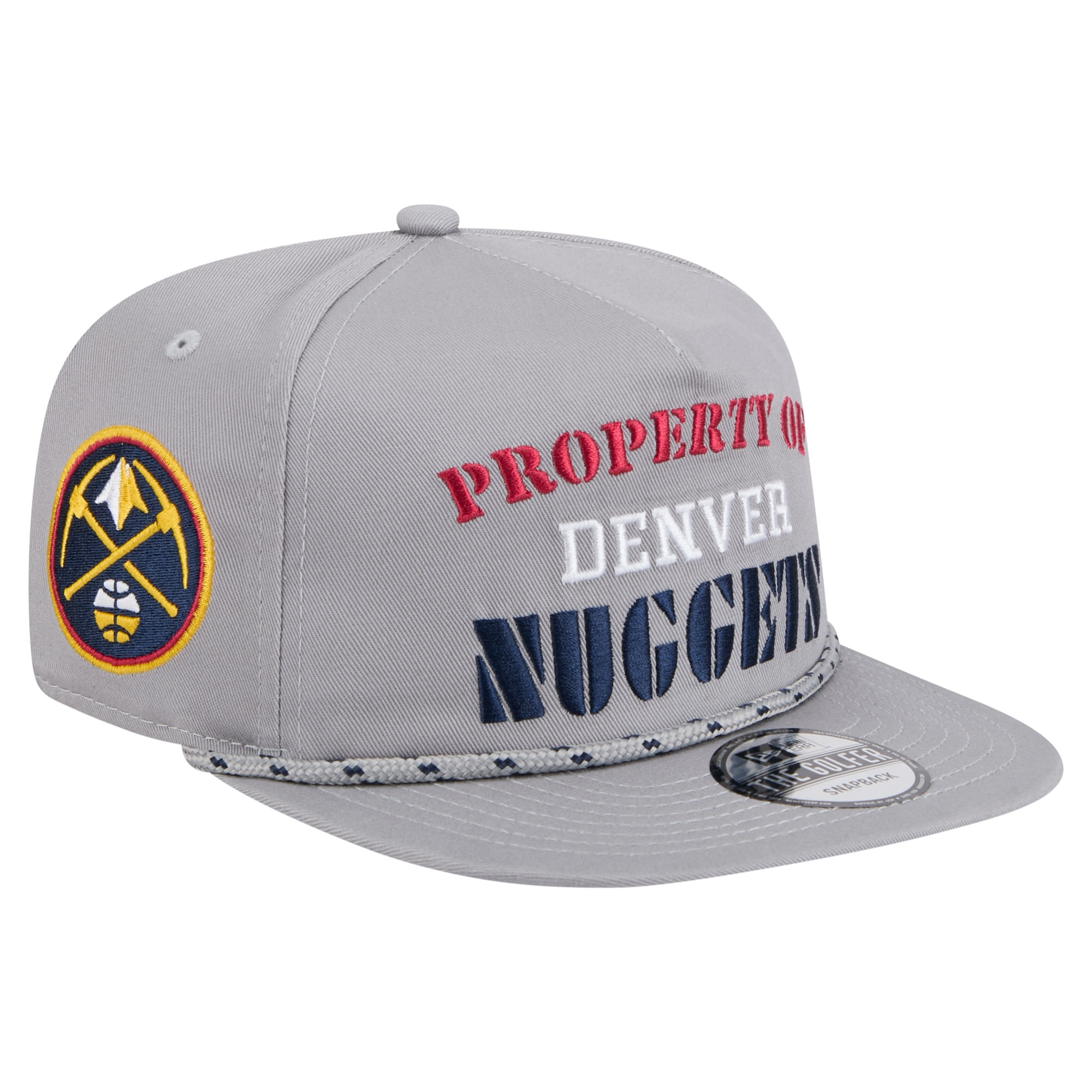 Men's New Era Gray Denver Nuggets Throwback Property Of Golfer Snapback ...