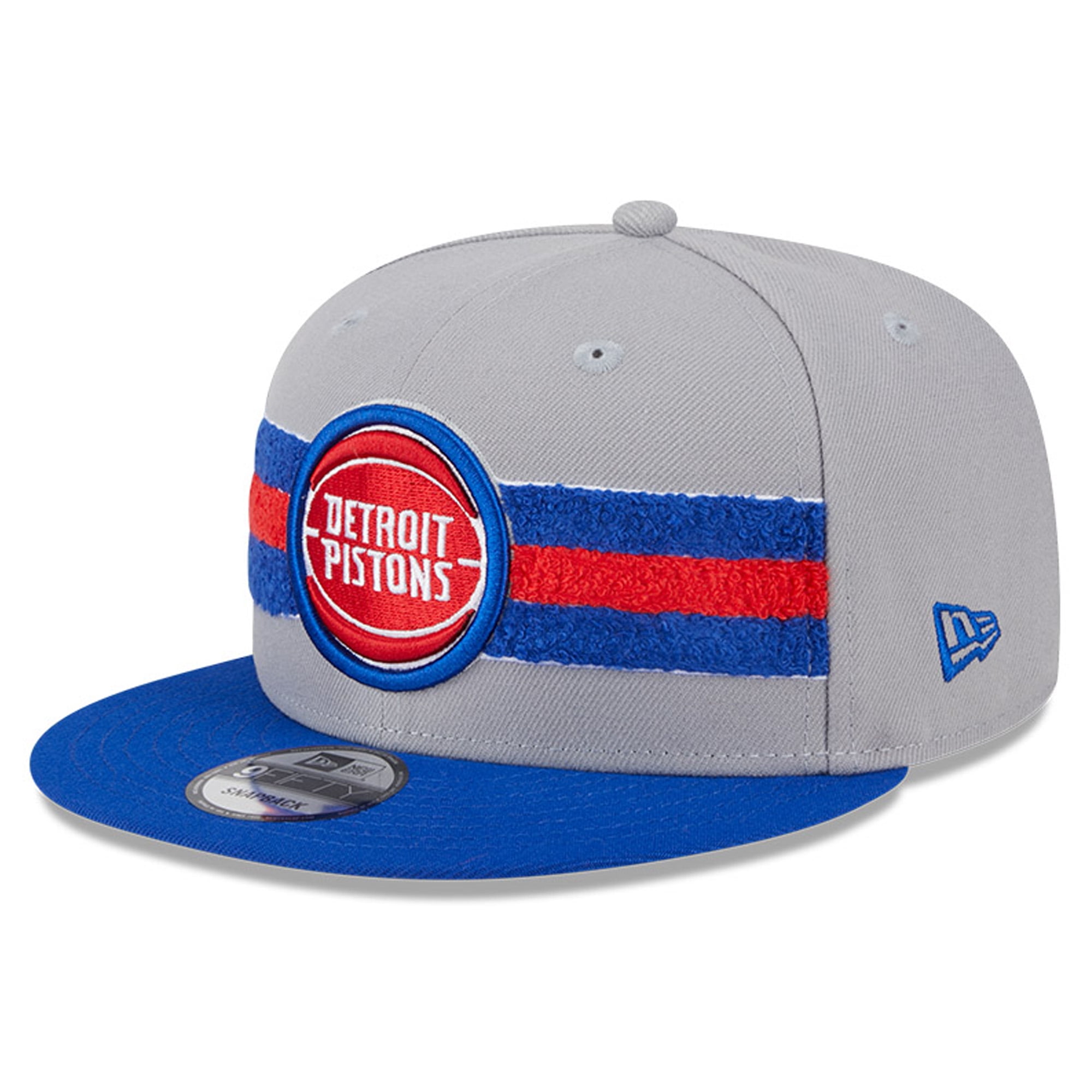 Men's New Era Gray Detroit Pistons Chenille Band 9FIFTY Snapback Hat ...