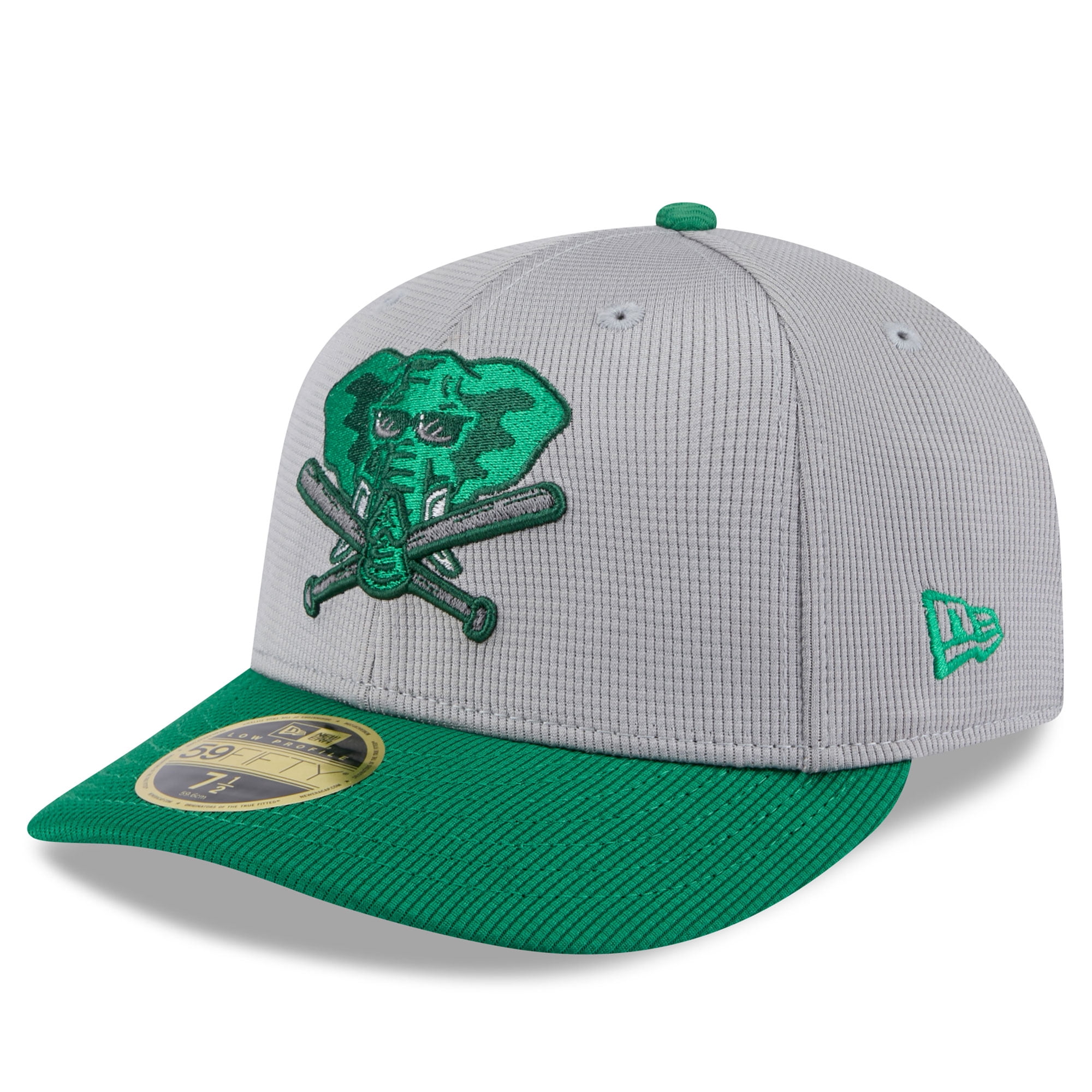 Men's New Era Gray/Green Athletics 2025 Batting Practice Low Profile ...