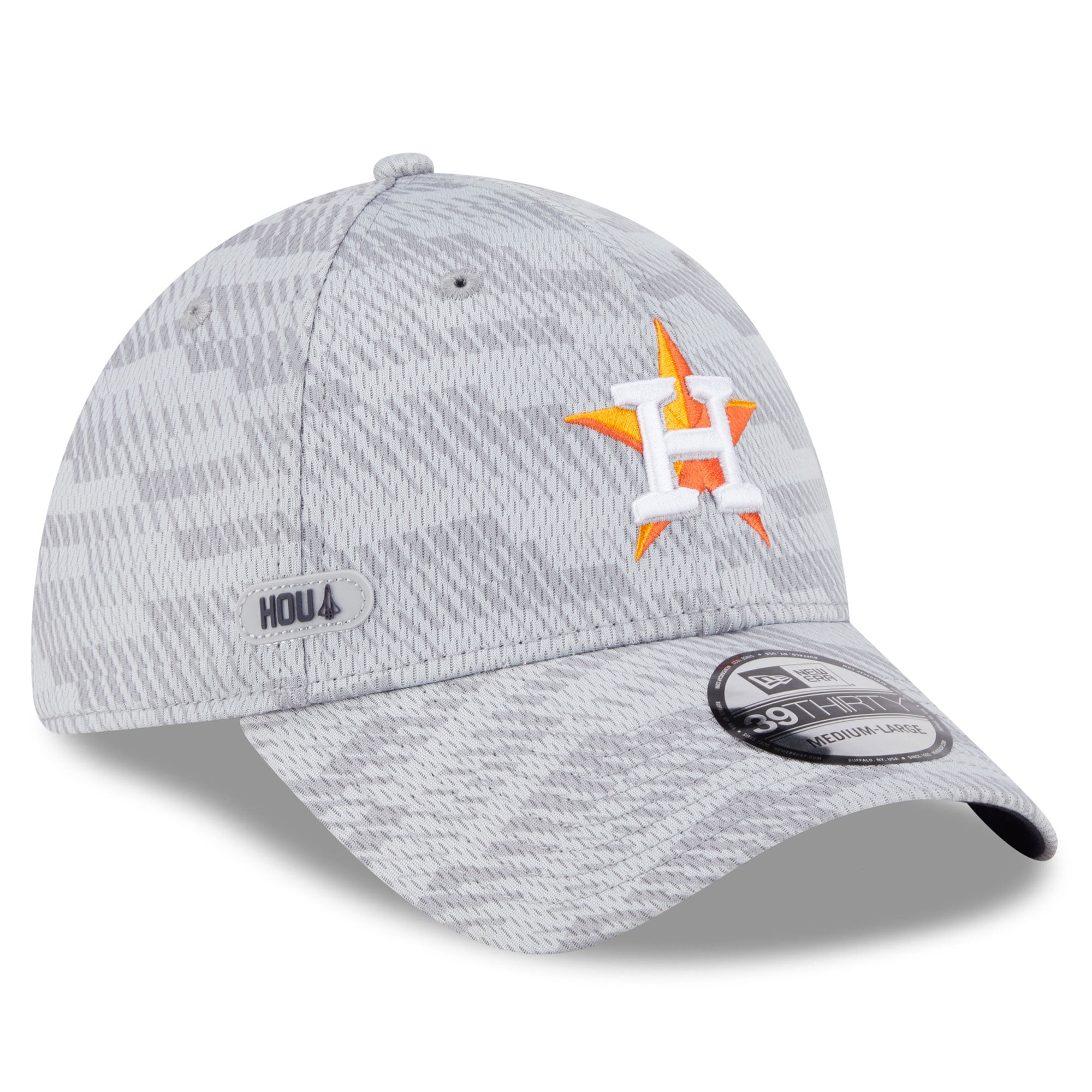 Men's New Era Gray Houston Astros 2025 MLB Clubhouse 39THIRTY Flex Hat ...