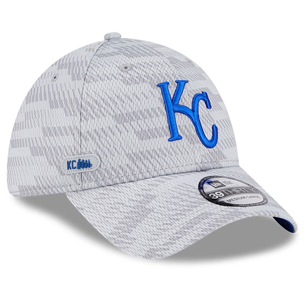 Men's New Era Gray Kansas City Royals 2025 MLB Clubhouse 39THIRTY Flex ...